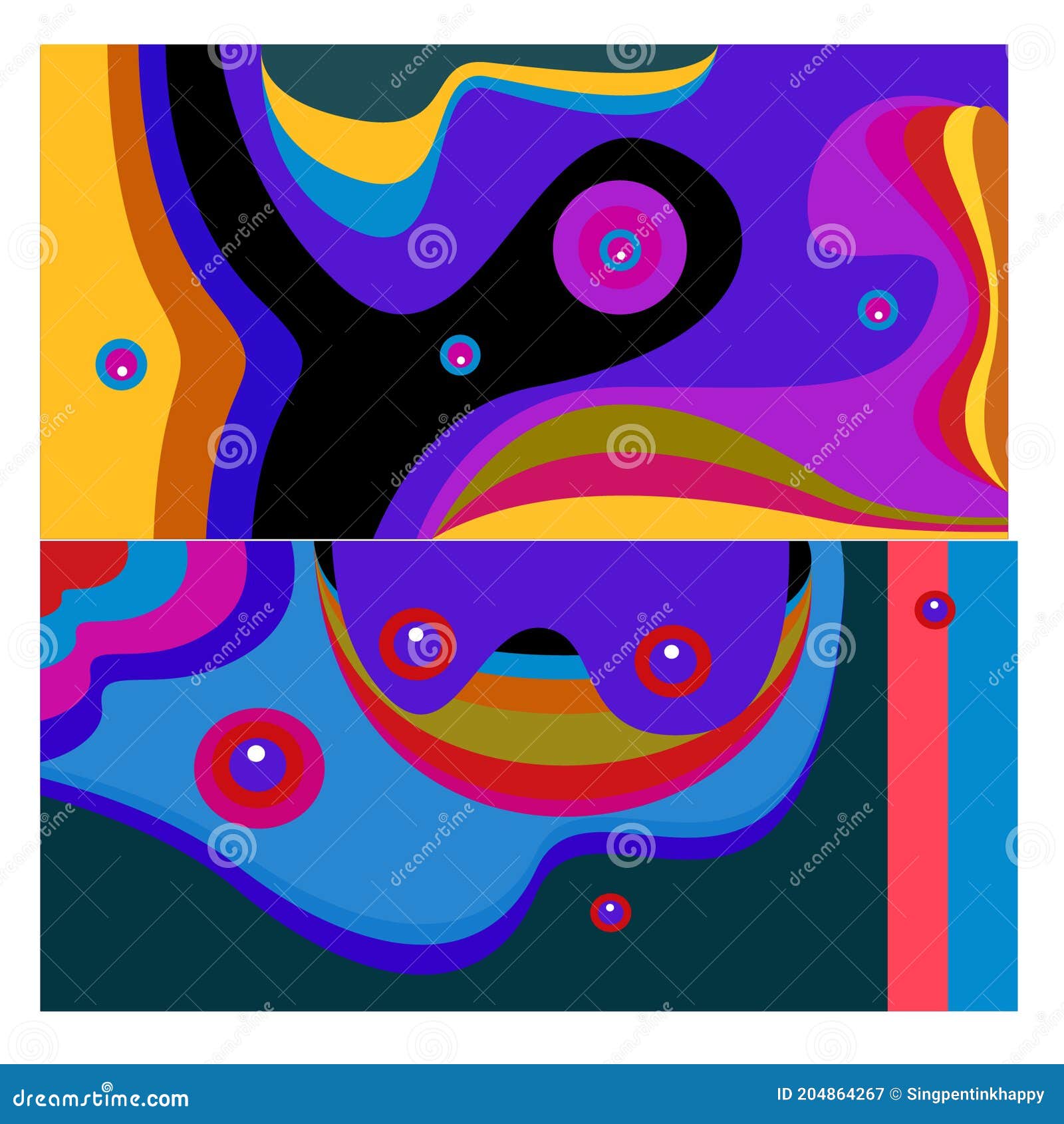 Vector Colorful Geometric and Curve Background Pattern for Feed Stock ...