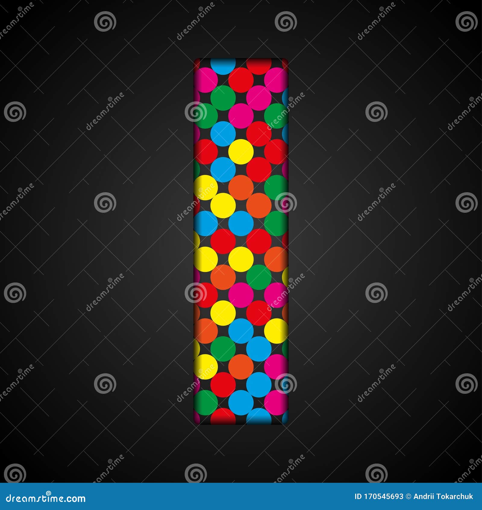 Vector Colorful Glitter Sequins Dots Letter - I. Stock Vector ...