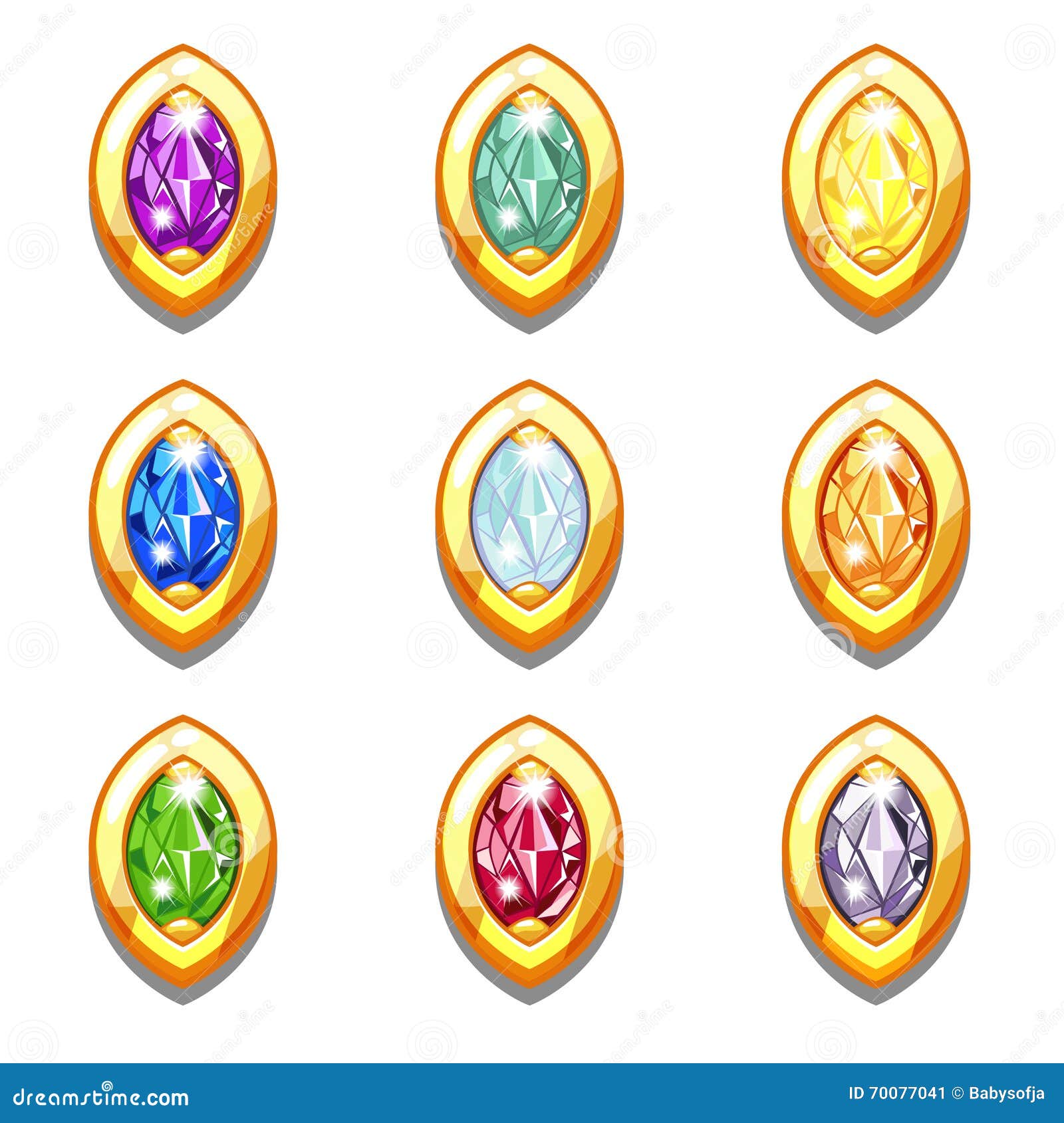 Golden Old Amulets Hearts With Gems Stock Image | CartoonDealer.com ...