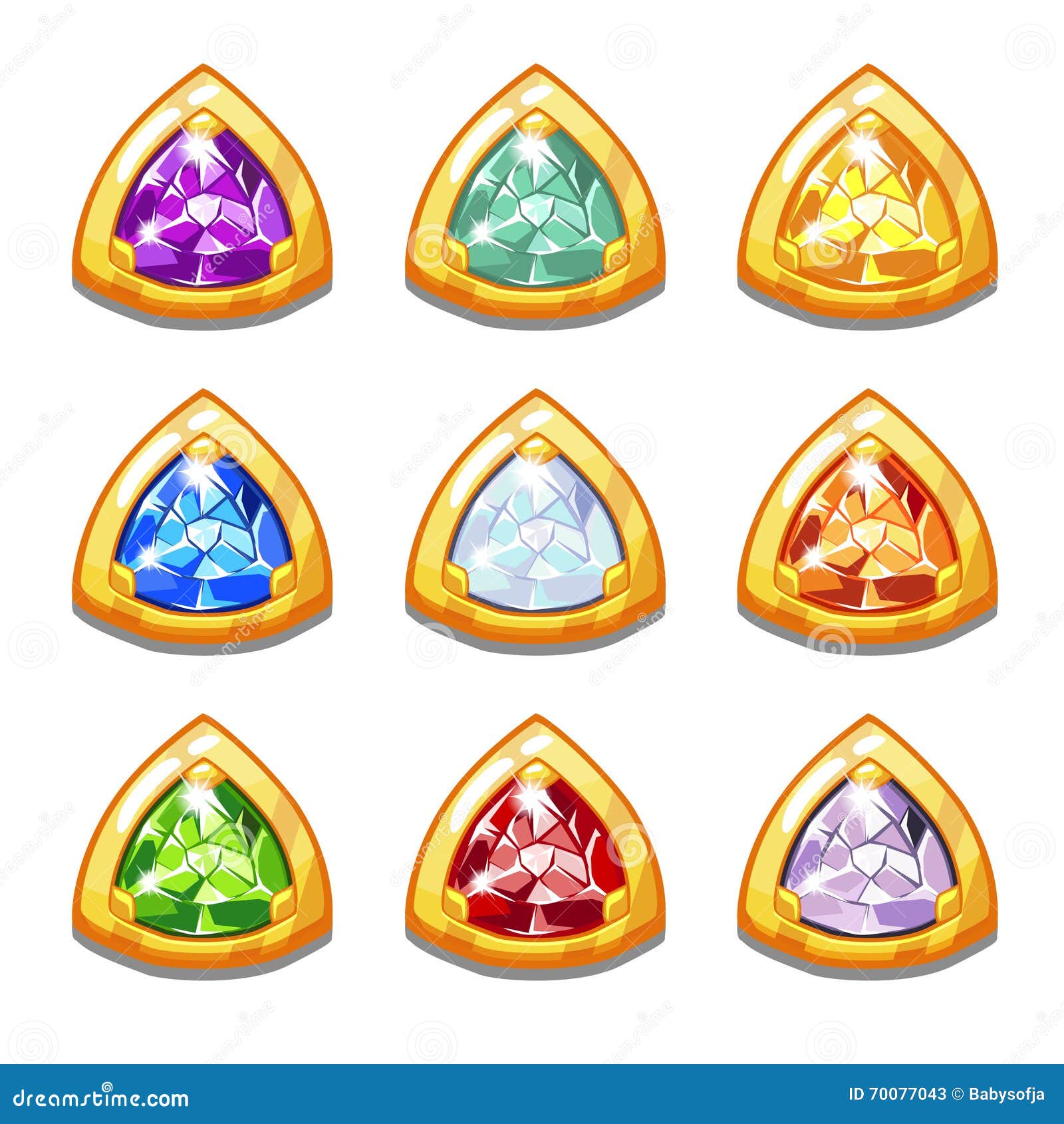 Vector Colorful Golden Amulets with Diamonds Stock Vector ...