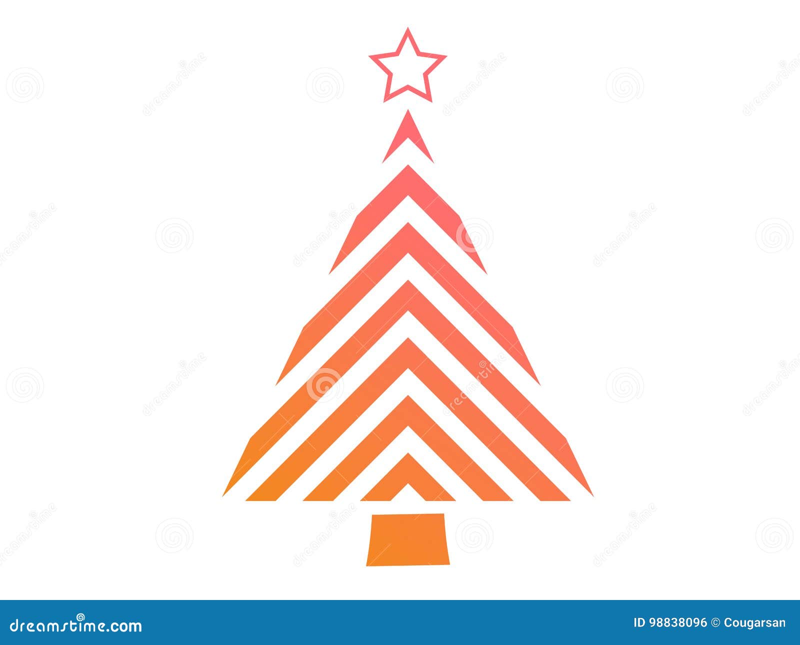 Vector Colorful Gradient Christmas Tree Flat Icon Stock Vector ...