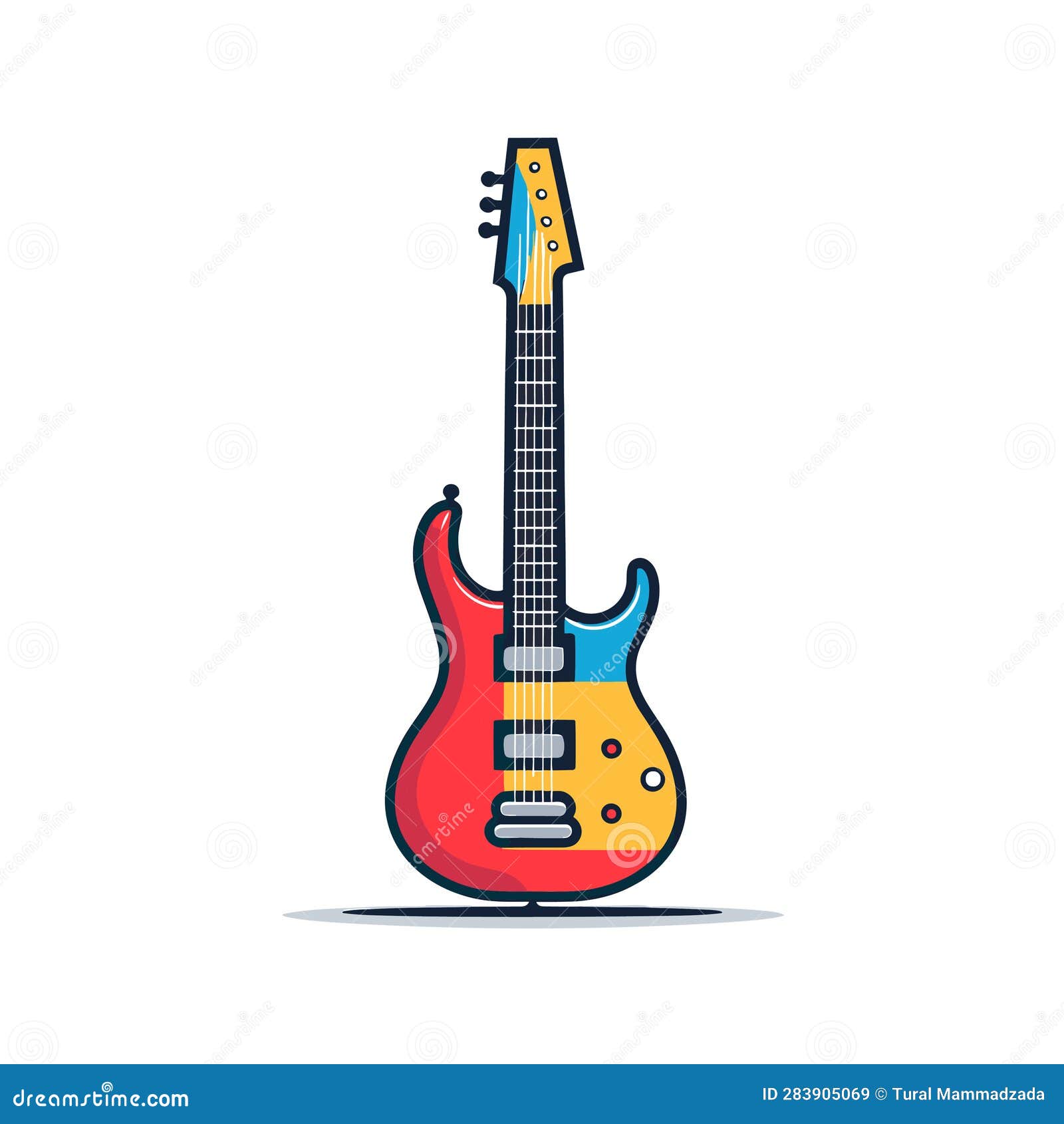 Vector of a Colorful Guitar with Multiple Necks Stock Vector ...