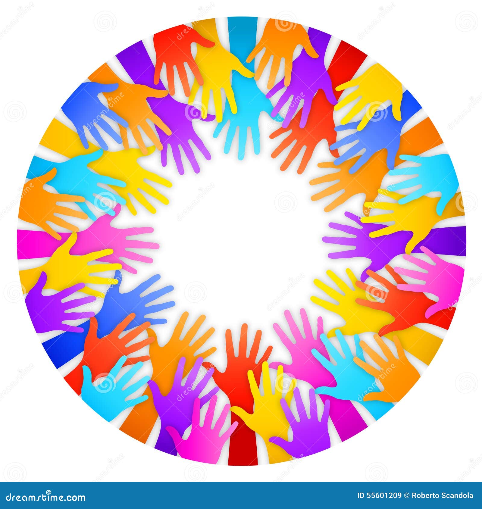 Vector Colorful Hands Frame Stock Vector - Illustration of greeting ...