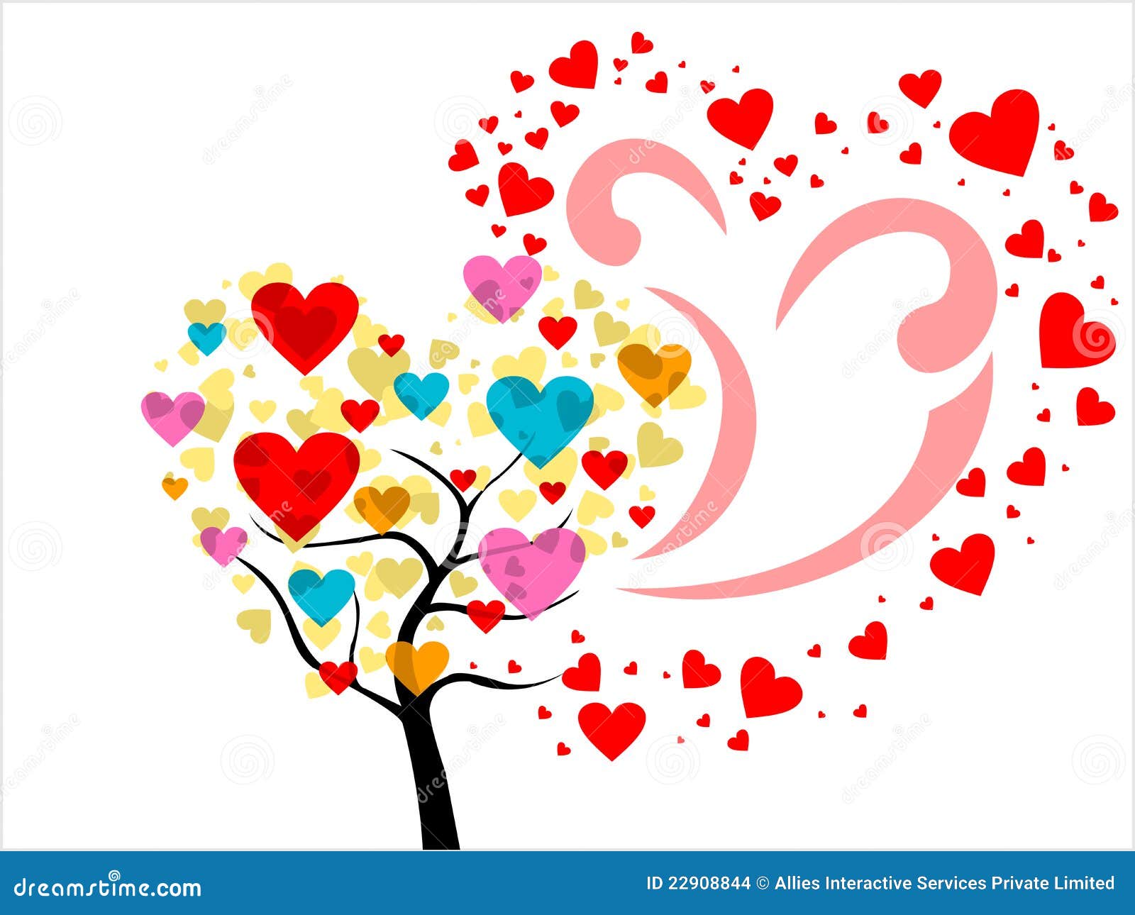 Vector colorful heart tree stock vector. Illustration of boyfriend ...