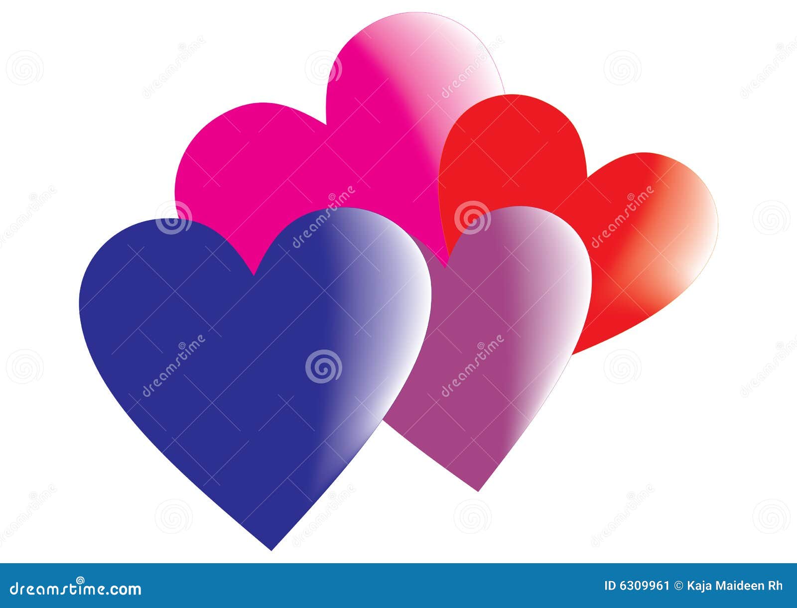 Colorful Hearts Ascending Vector Illustration | CartoonDealer.com #53480232