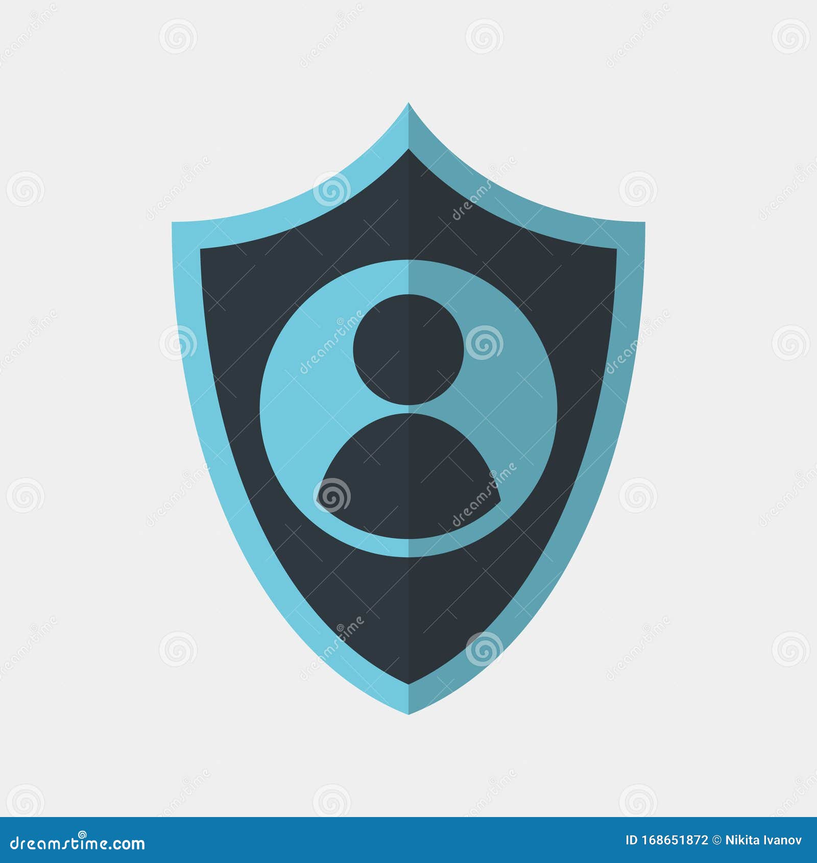 Vector Icon Made of Shield and ID Picture of a Person. it Represents ...