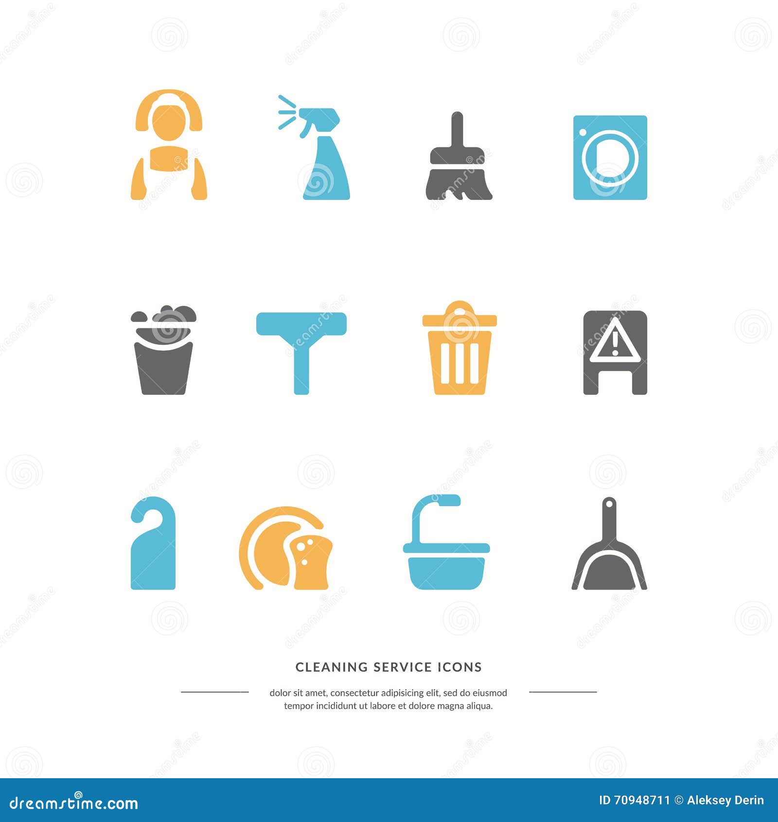 Vector Colorful Icons Set. Cleaning Service. Stock Vector ...