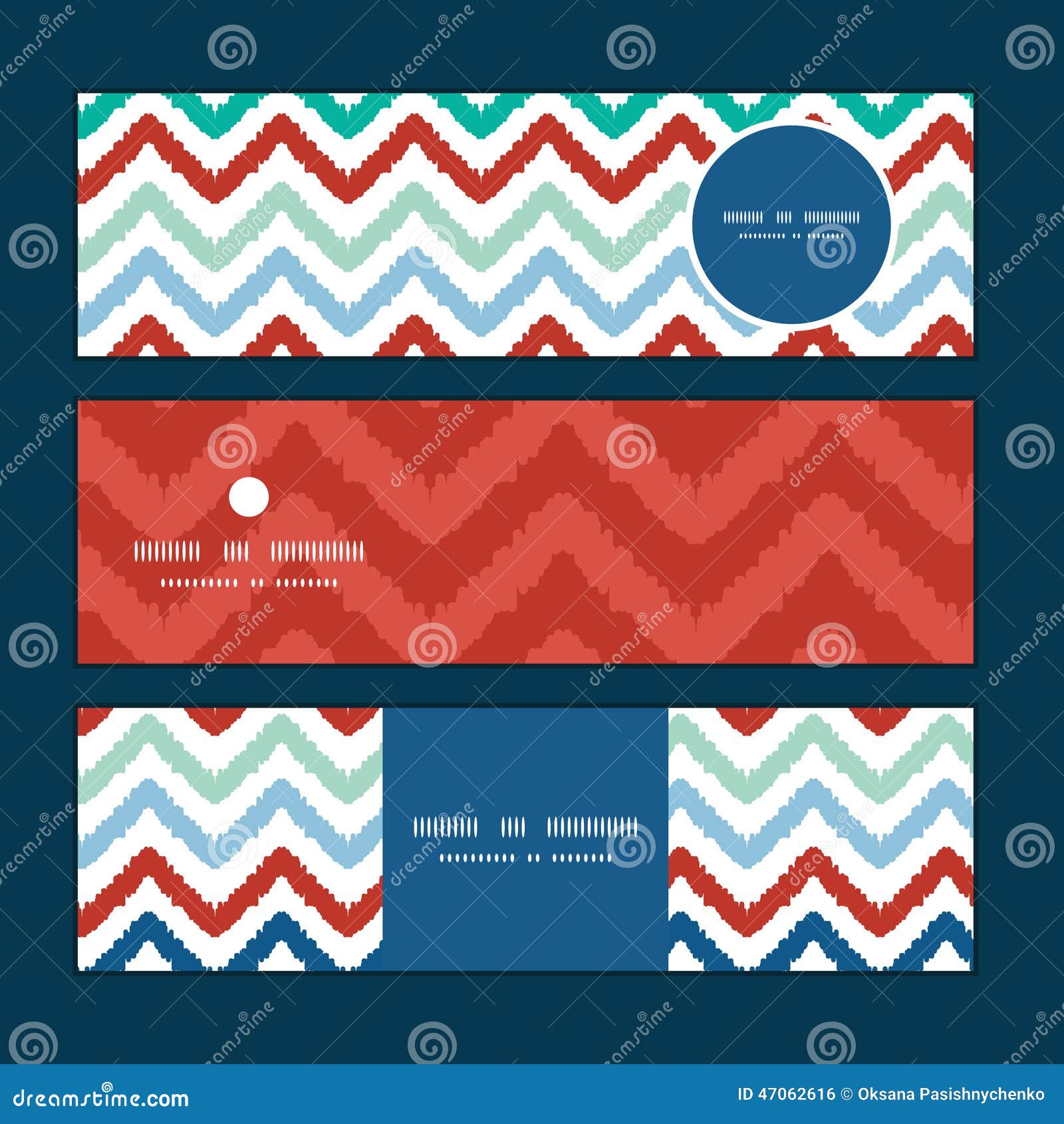 Vector Colorful Ikat Chevron Horizontal Banners Stock Vector ...