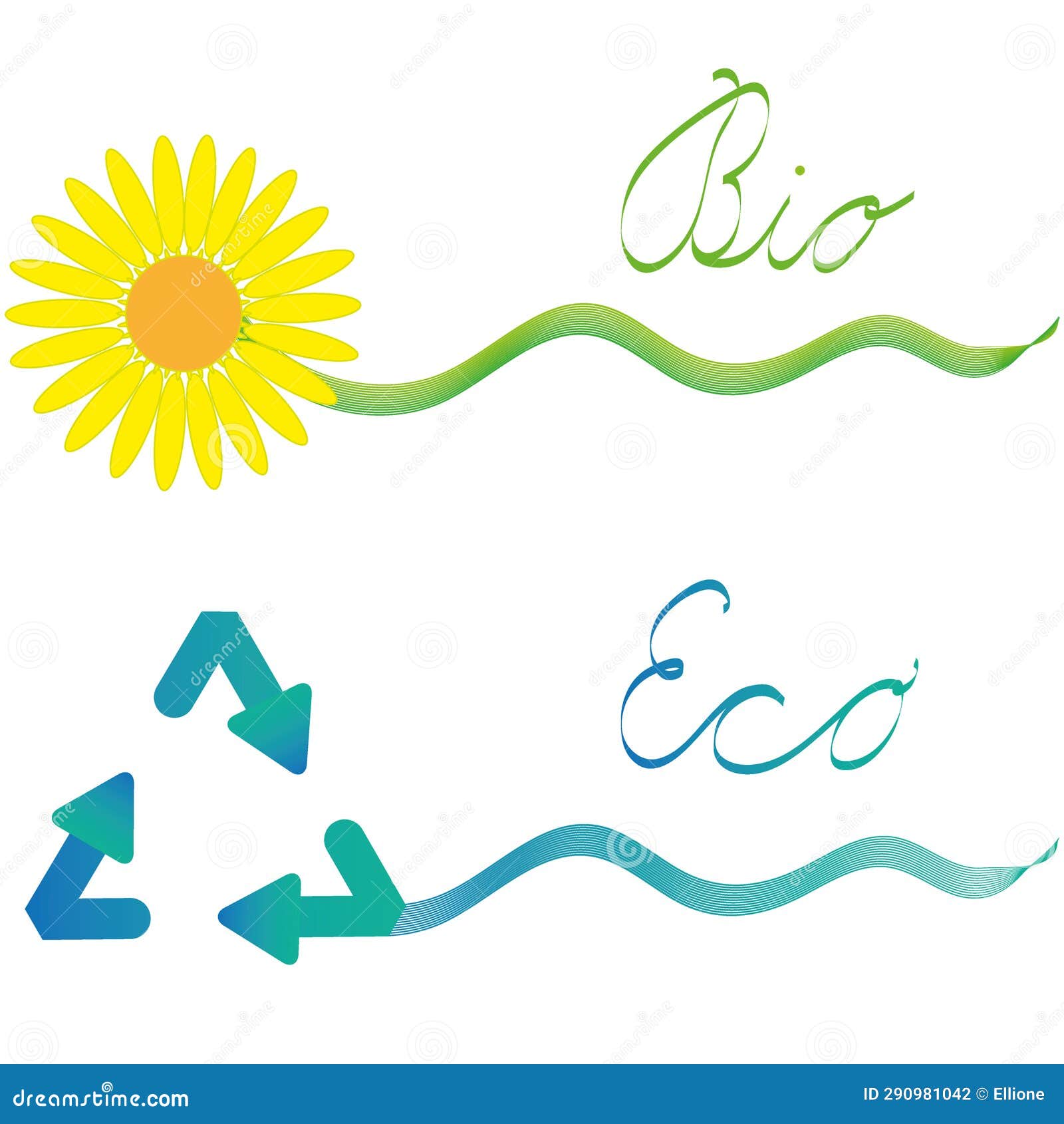 Set Bio and Eco Friendly Icons, Hand Drawn. Stock Illustration ...