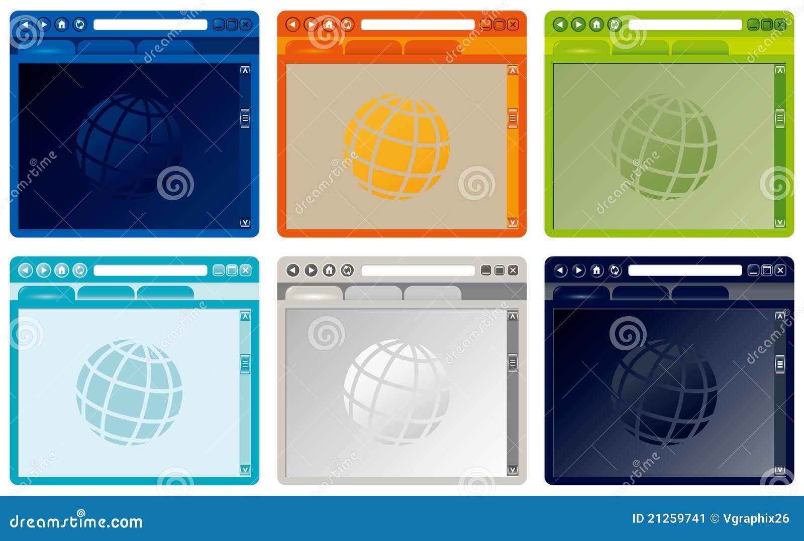 Vector Colorful Internet Browser Stock Vector - Illustration of address ...