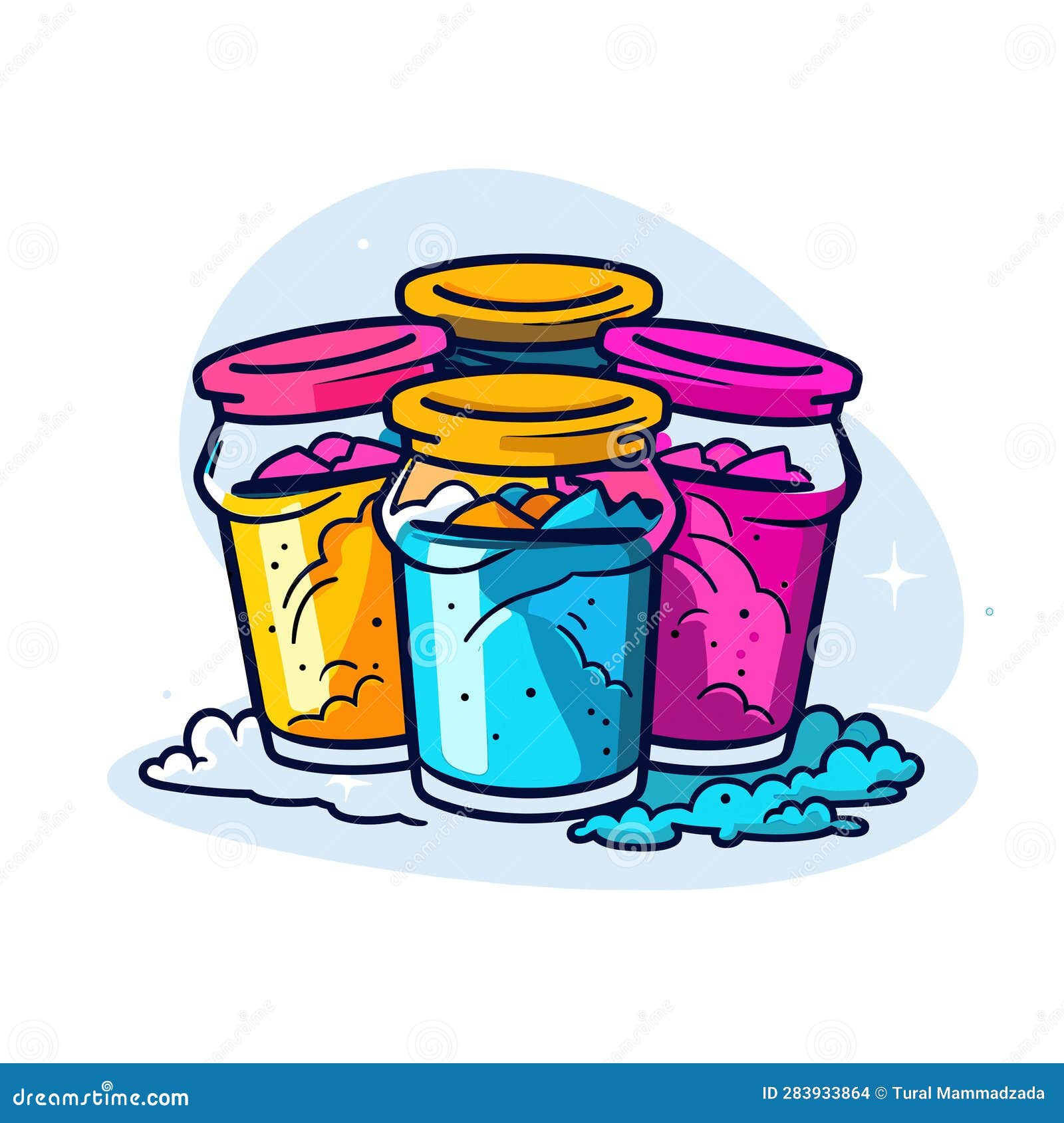 Vector of Colorful Jars Arranged in a Vector Flat Icon Style Stock ... Vector of Colorful Jars Arranged in a Vector Flat Icon Style Stock ...
