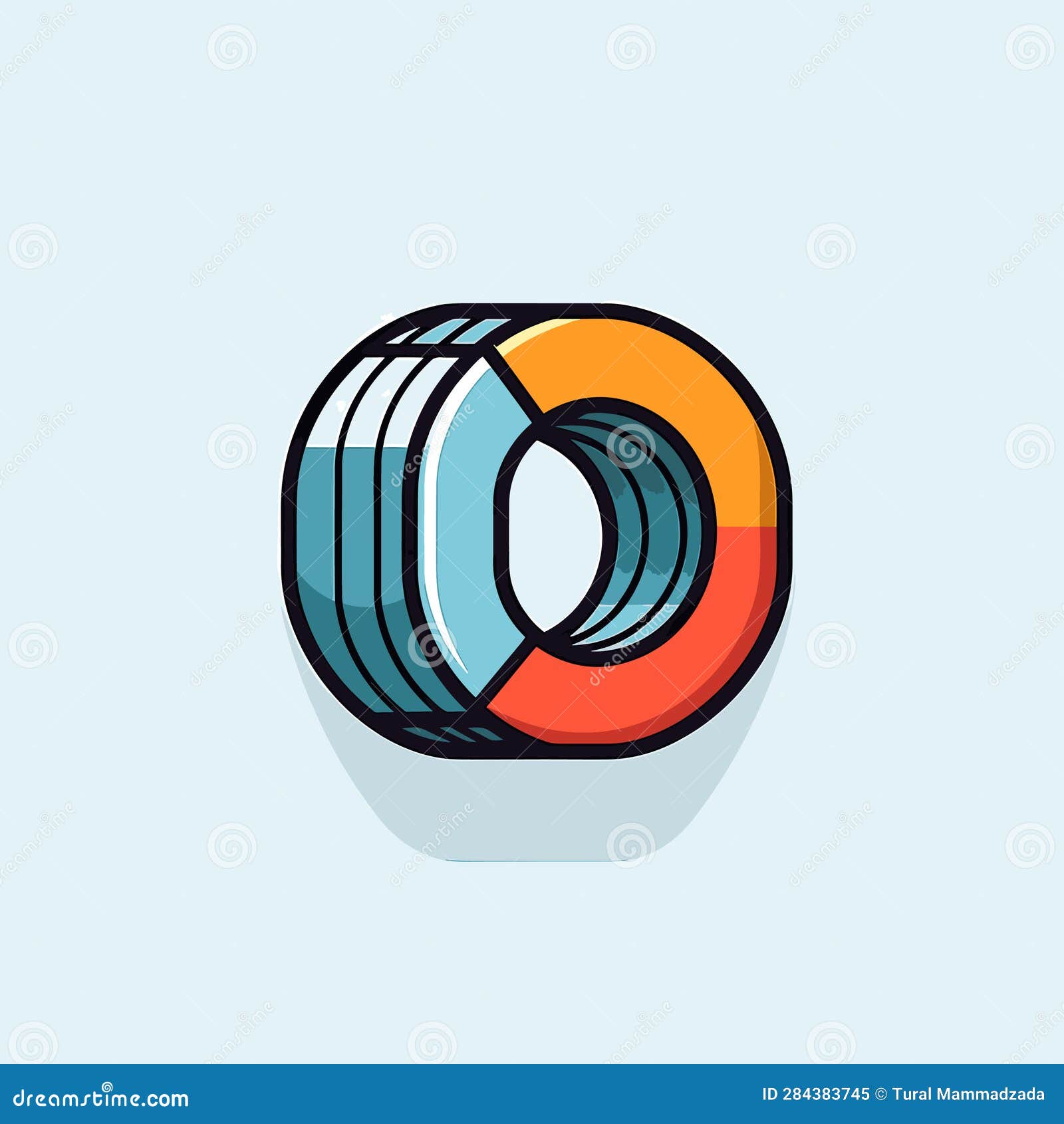 Vector of a Colorful Letter O" Made Up of Three Different Colors" Stock ...