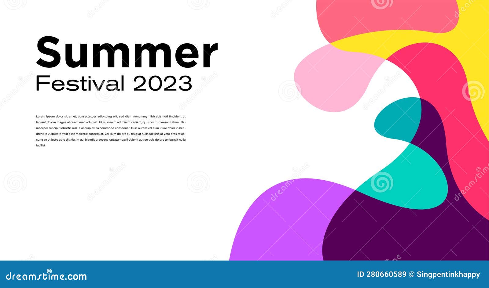 Vector Colorful Liquid Abstract Background for Summer Festival 2023 ...