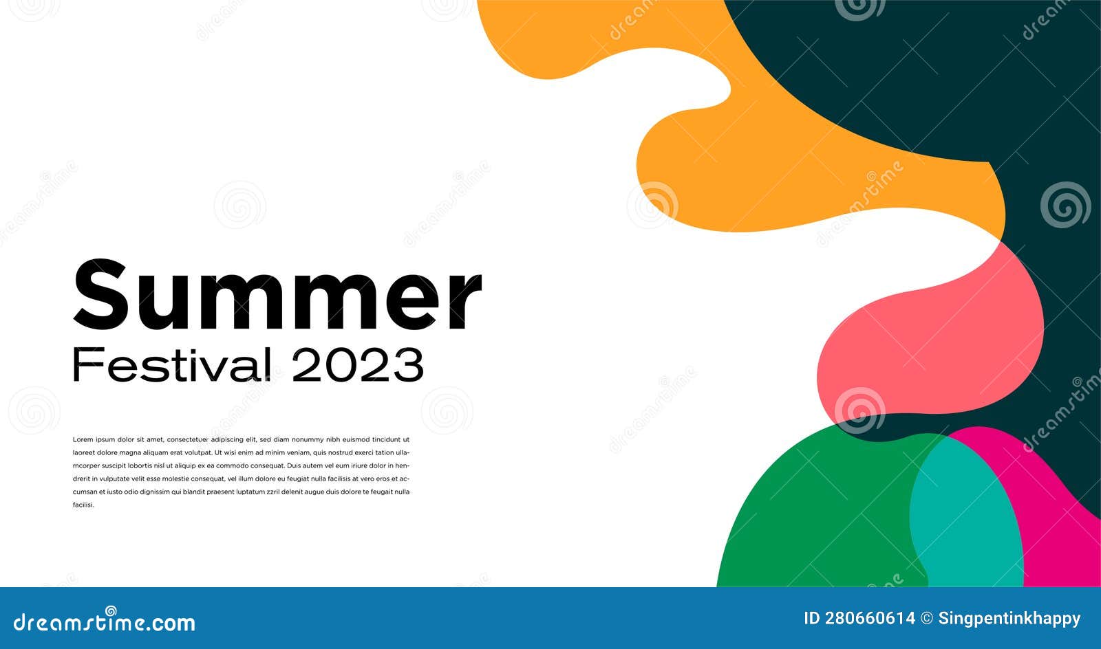 Vector Colorful Liquid Abstract Background for Summer Festival 2023 ...