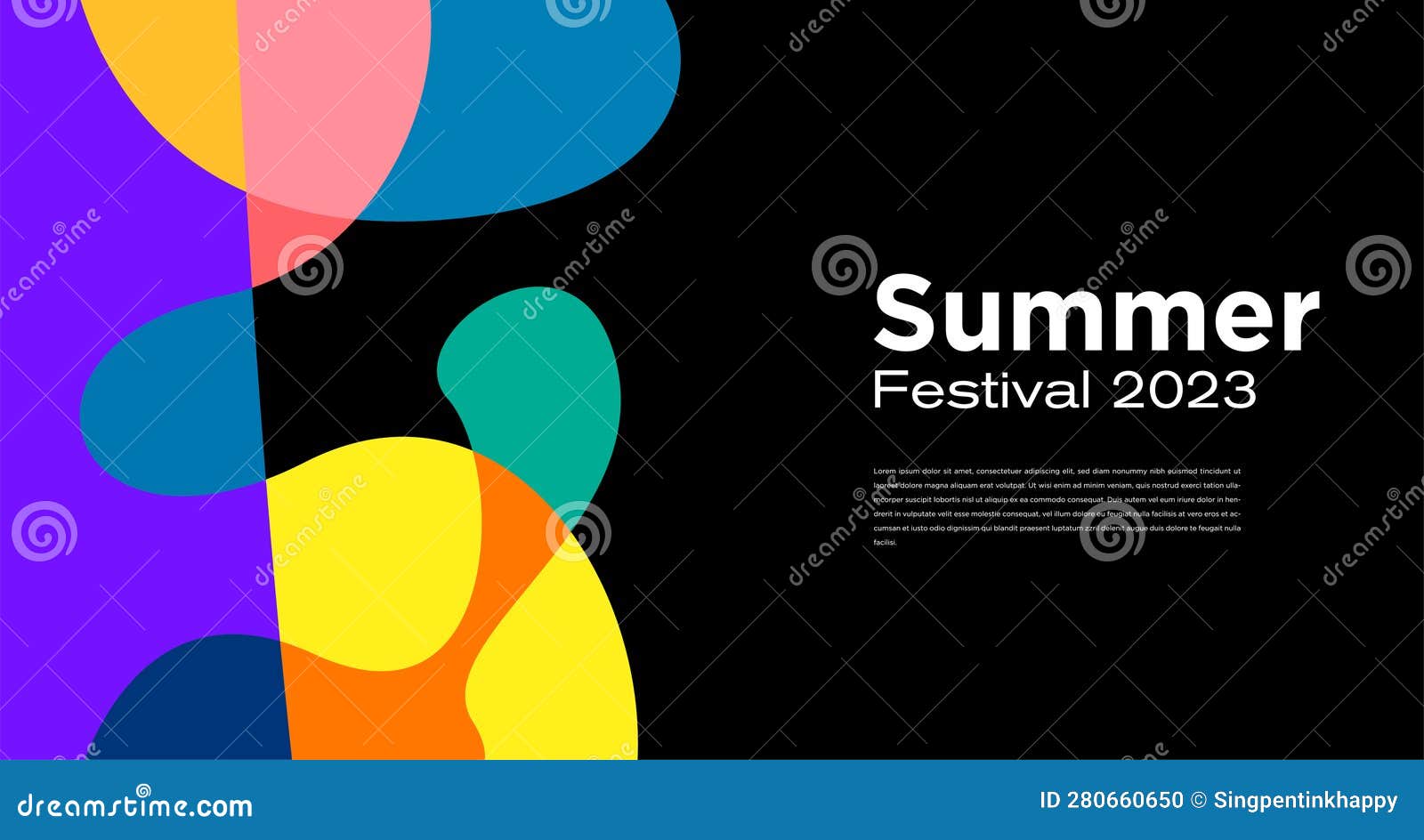Vector Colorful Liquid Abstract Background for Summer Festival 2023 ...