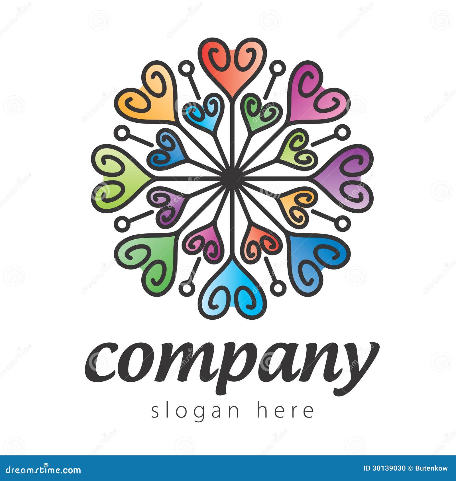 Colorful heart logo stock illustration. Illustration of design - 30139030