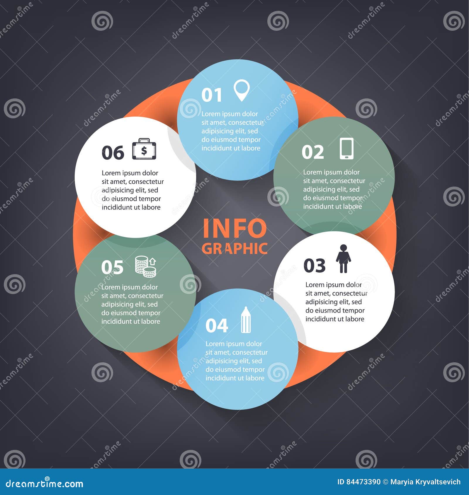Vector Colorful Loop Infographic. Template for Diagram, Graph ...