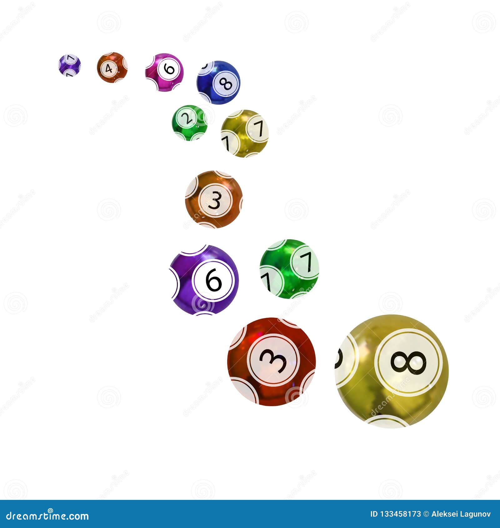 Vector Colorful Lottery Balls, Different Numbers and Colors. Stock ...