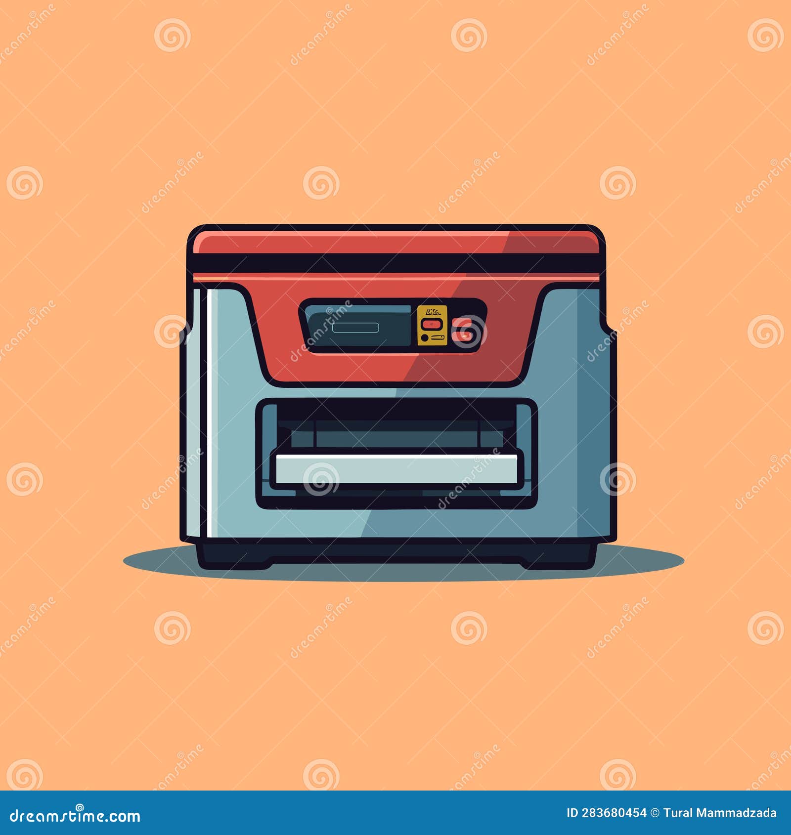 Vector of a Colorful Machine Icon on a Yellow Background with a Modern ...