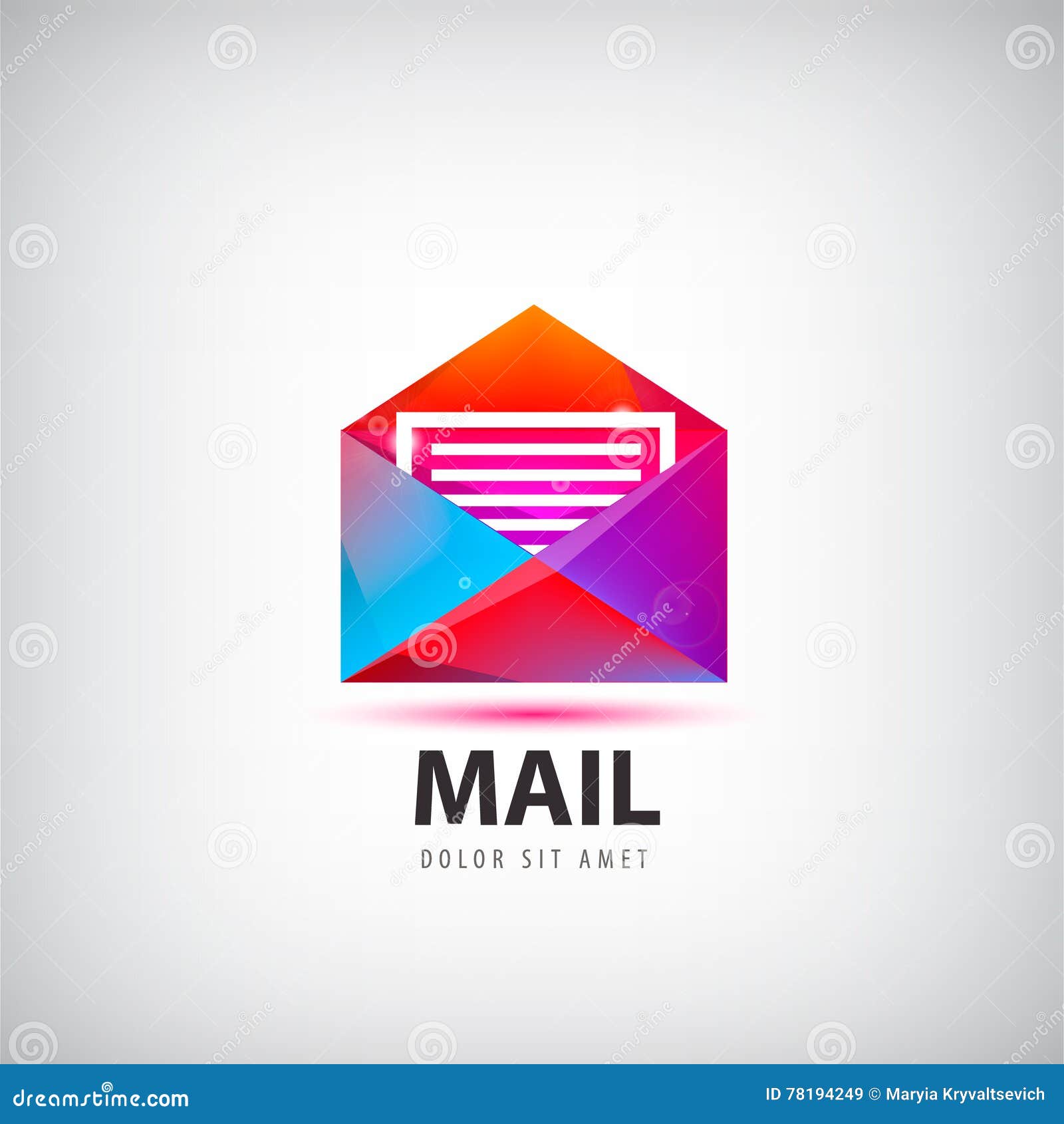 Vector Colorful Mail Logo, Icon Stock Vector - Illustration of design ...