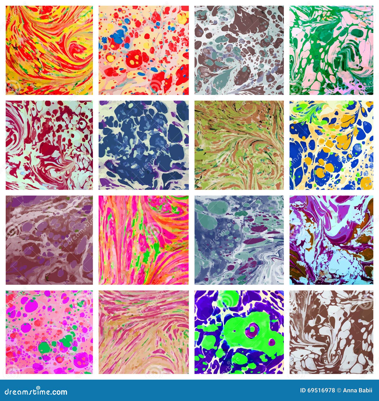 Vector Colorful Marbled Pattern Stock Vector - Illustration of marbling ...