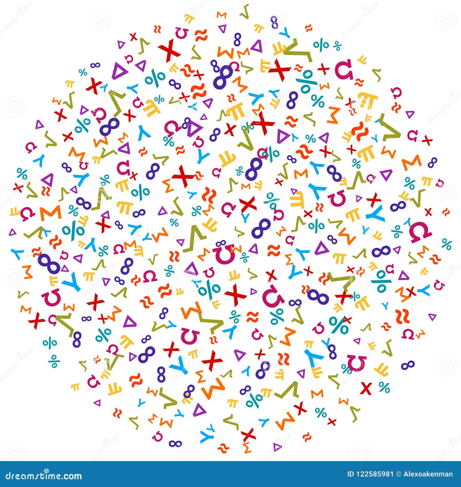 Vector Colorful Mathematics Background Element in Flat Style Stock ...