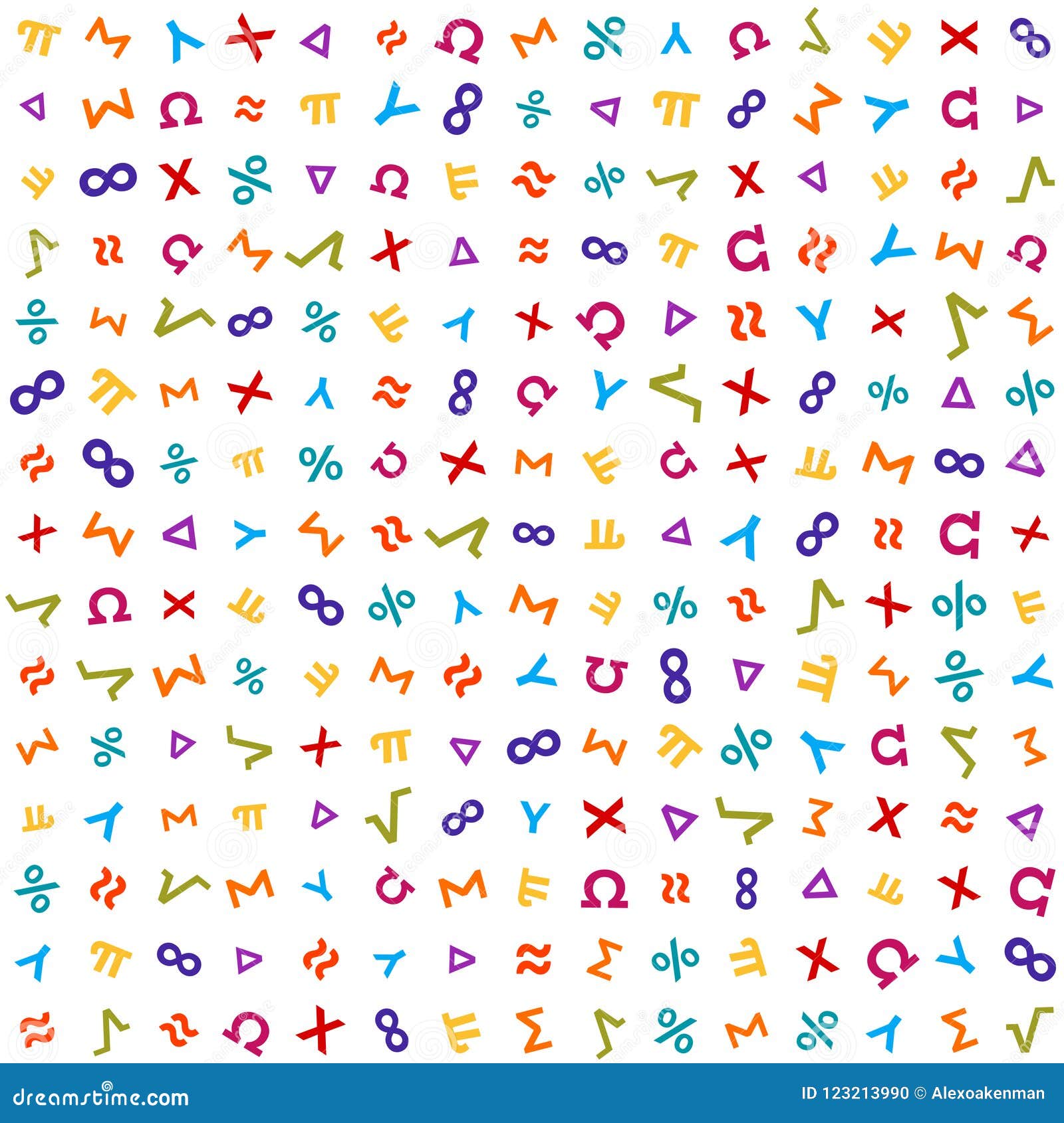 Vector Colorful Mathematics Background Element in Flat Style Stock ...