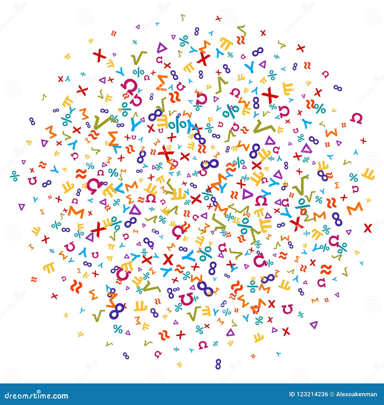 Vector Colorful Mathematics Background Element in Flat Style Stock ...