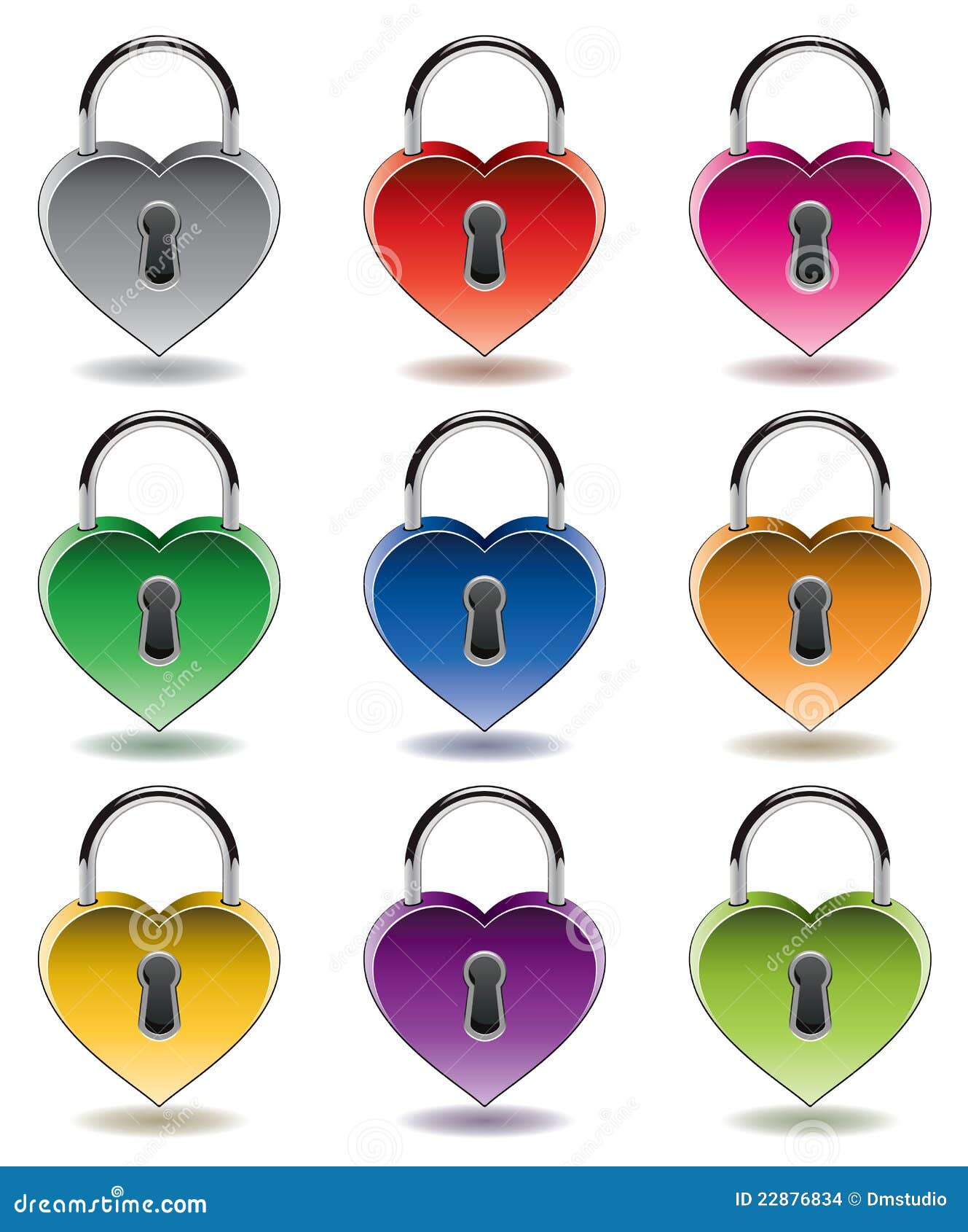 Vector Colorful Metal Padlocks Stock Vector - Illustration of lifestyle ...