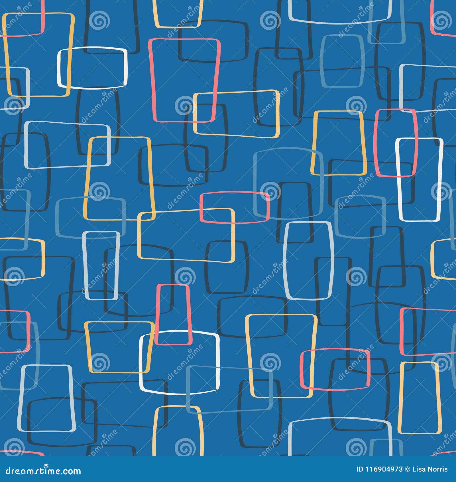 Vector Colorful Mod Shapes Seamless Pattern Background Stock Vector ...