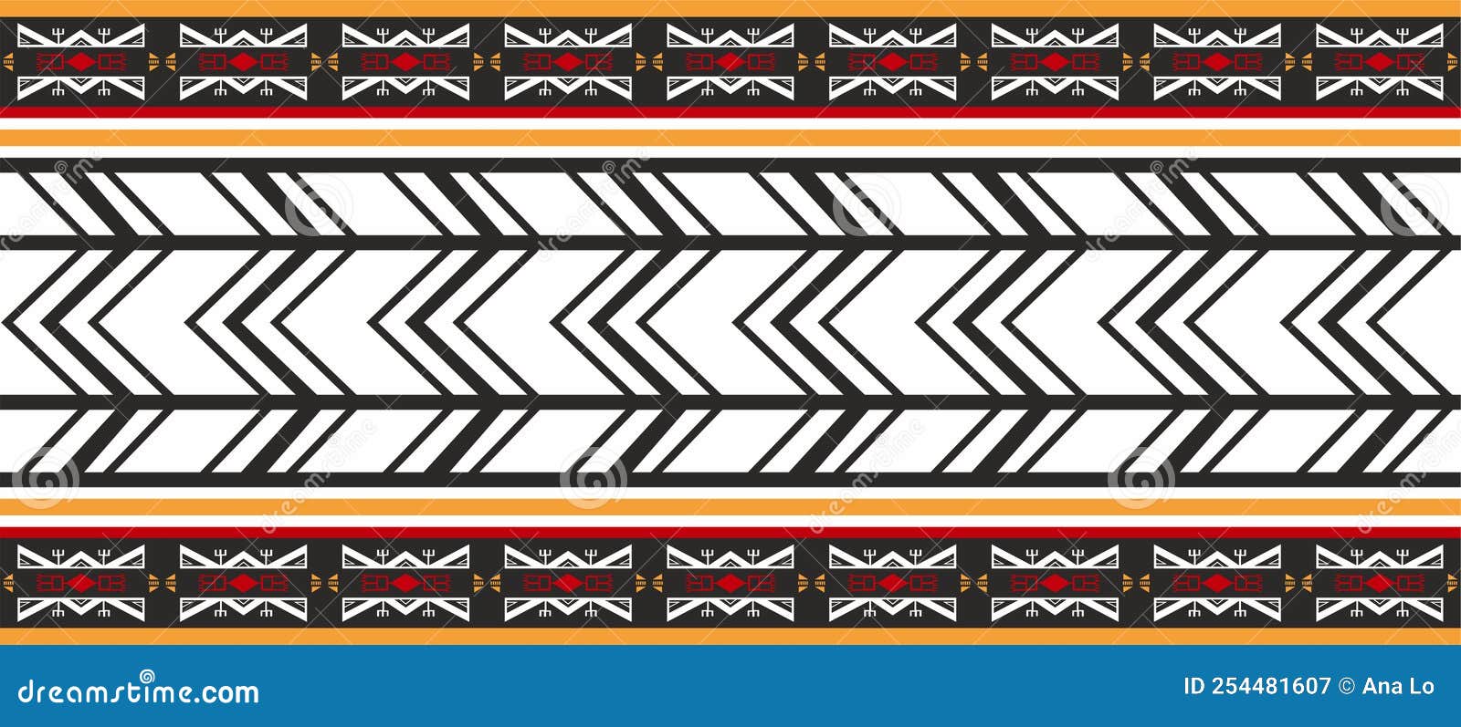 Vector Colorful Native American Seamless Pattern. Endless Aztec, Maya ...