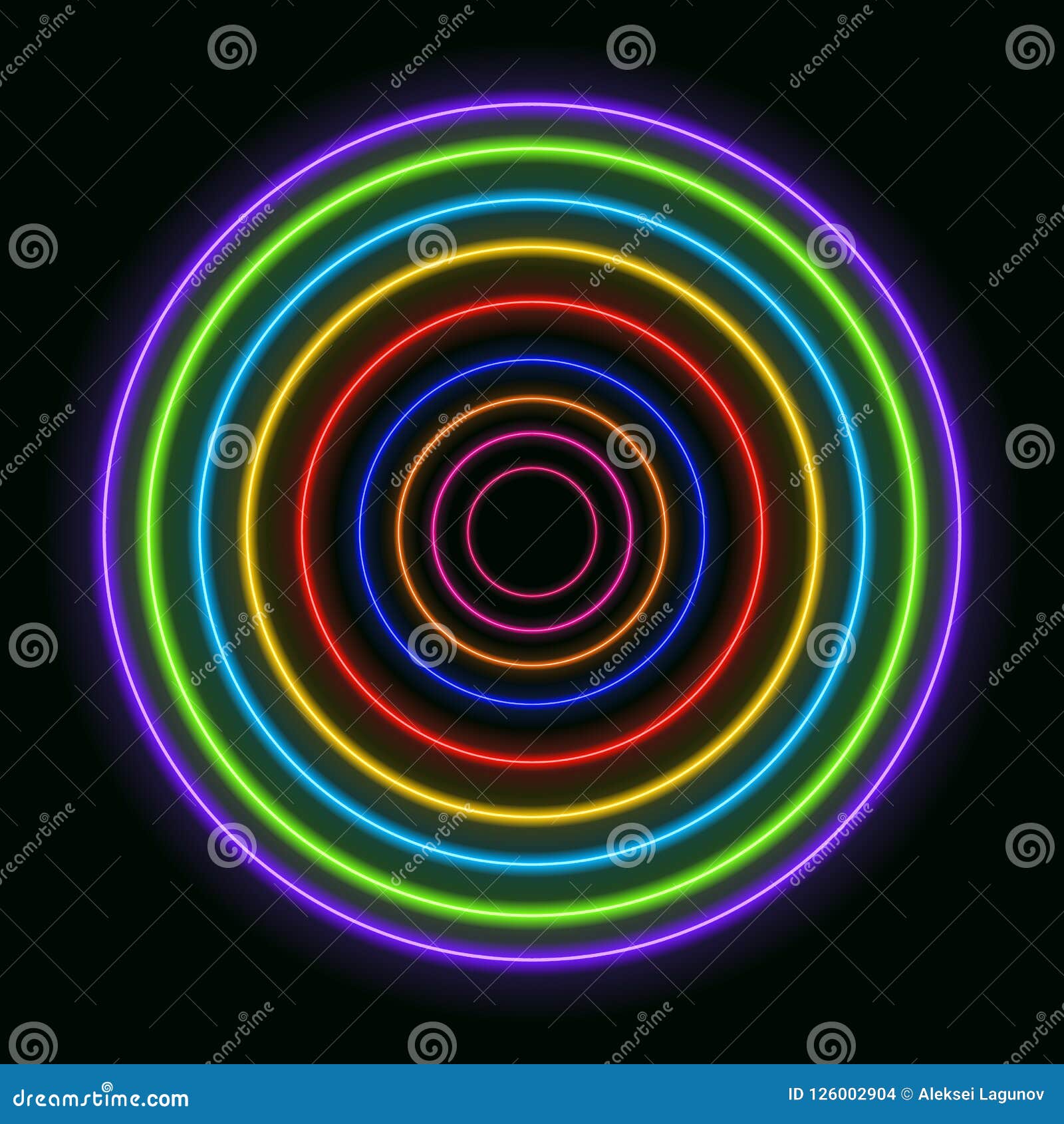 Vector Colorful Neon Circles, Shining Rainbow Colored Rings. Stock ...