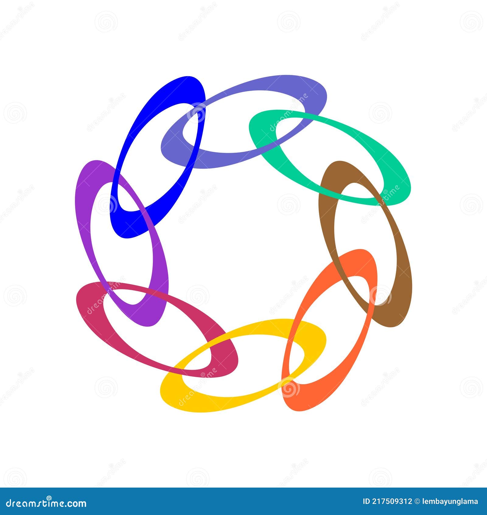 Colorful Overlapping Chain Simple Flat Design Stock Vector ...