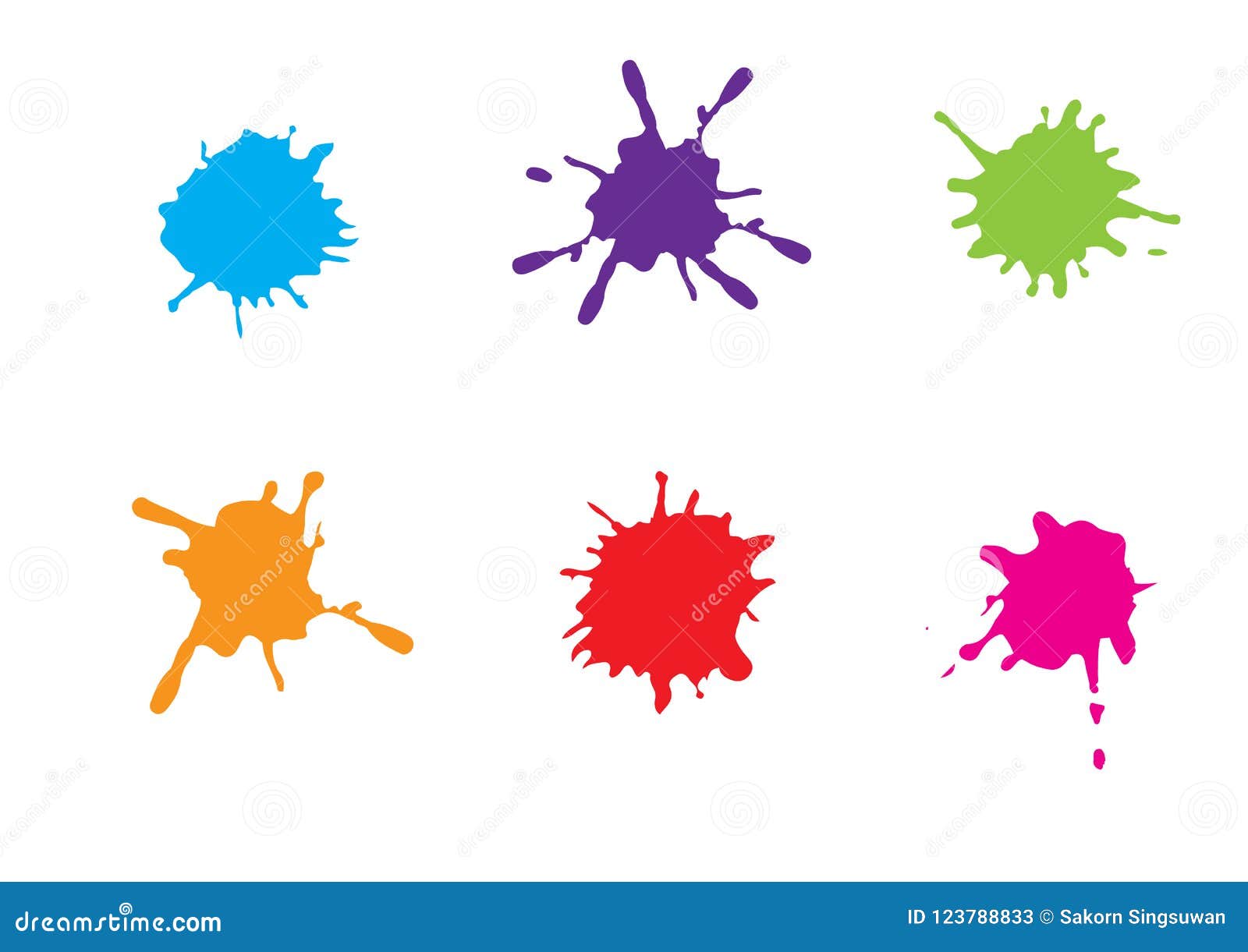 Vector Colorful Paint Splatter. Paint Splash Set.Vector Illustration ...