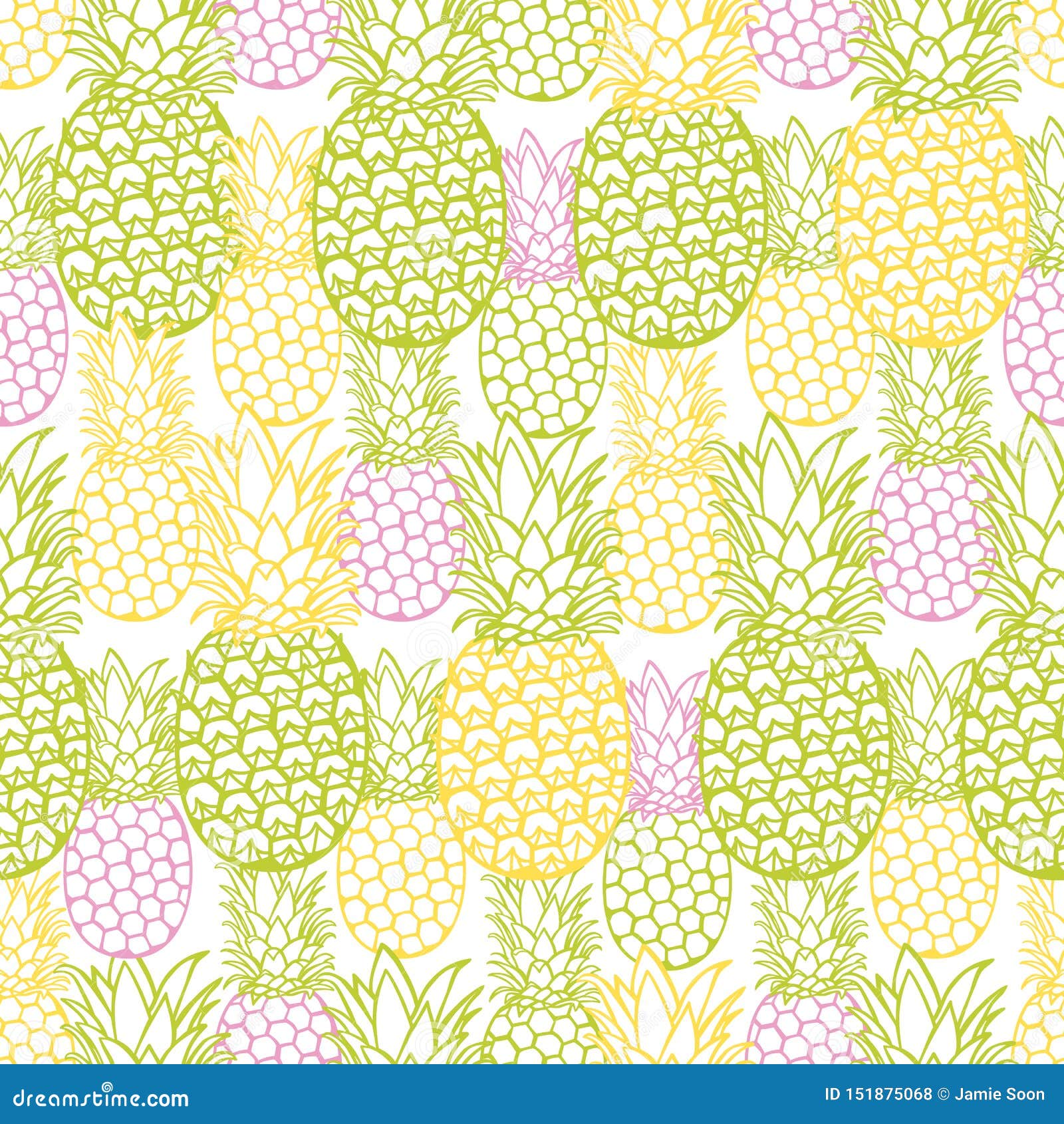 Pineapple Texture Seamless Pattern Background Vector Tropical ...