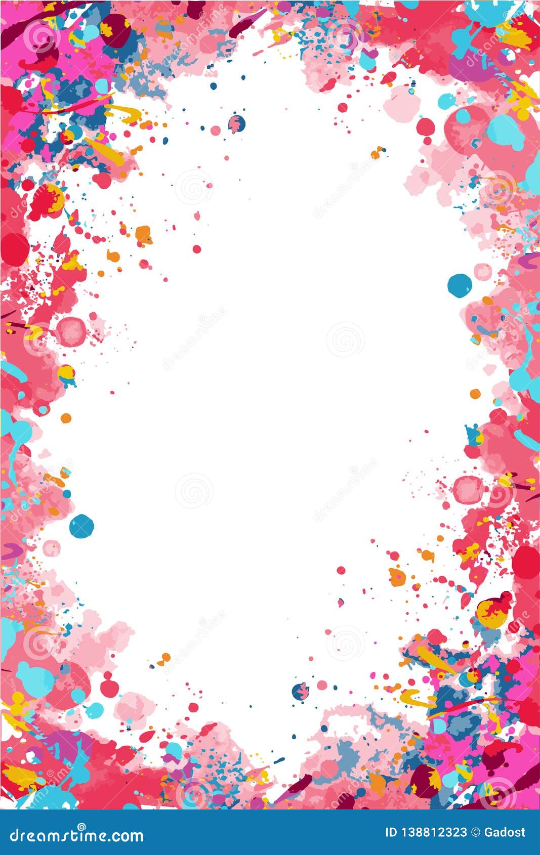 Vector Pink and Blue Splattered Frame Stock Illustration - Illustration ...