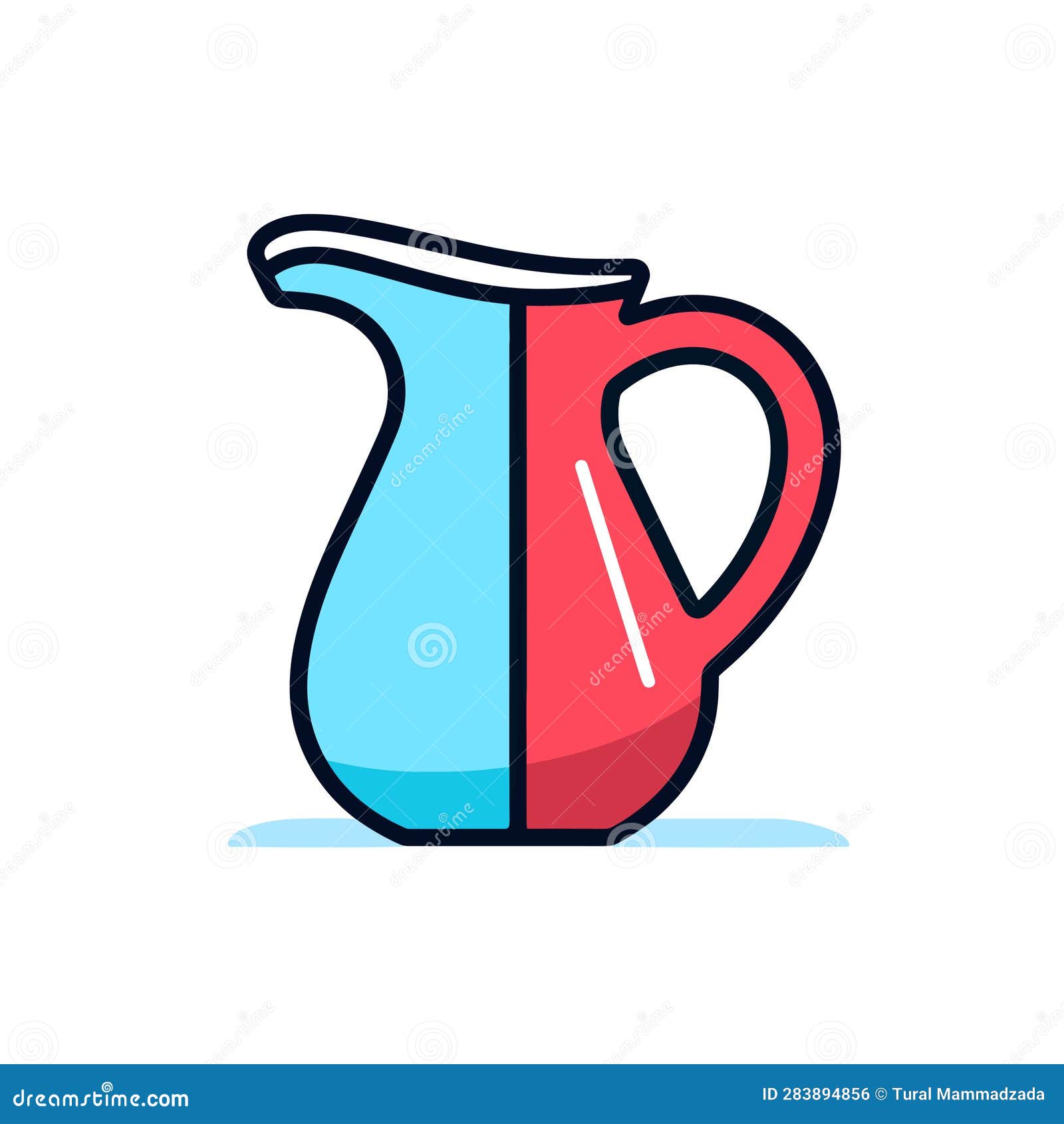 Vector of a Colorful Pitcher on a Table Stock Vector - Illustration of ...