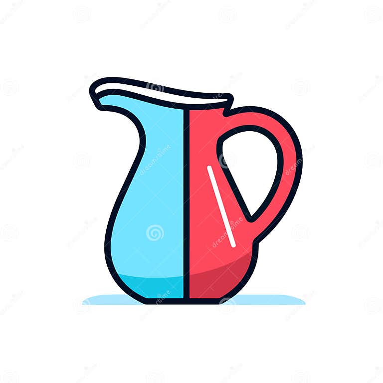 Vector of a Colorful Pitcher on a Table Stock Vector - Illustration of ...