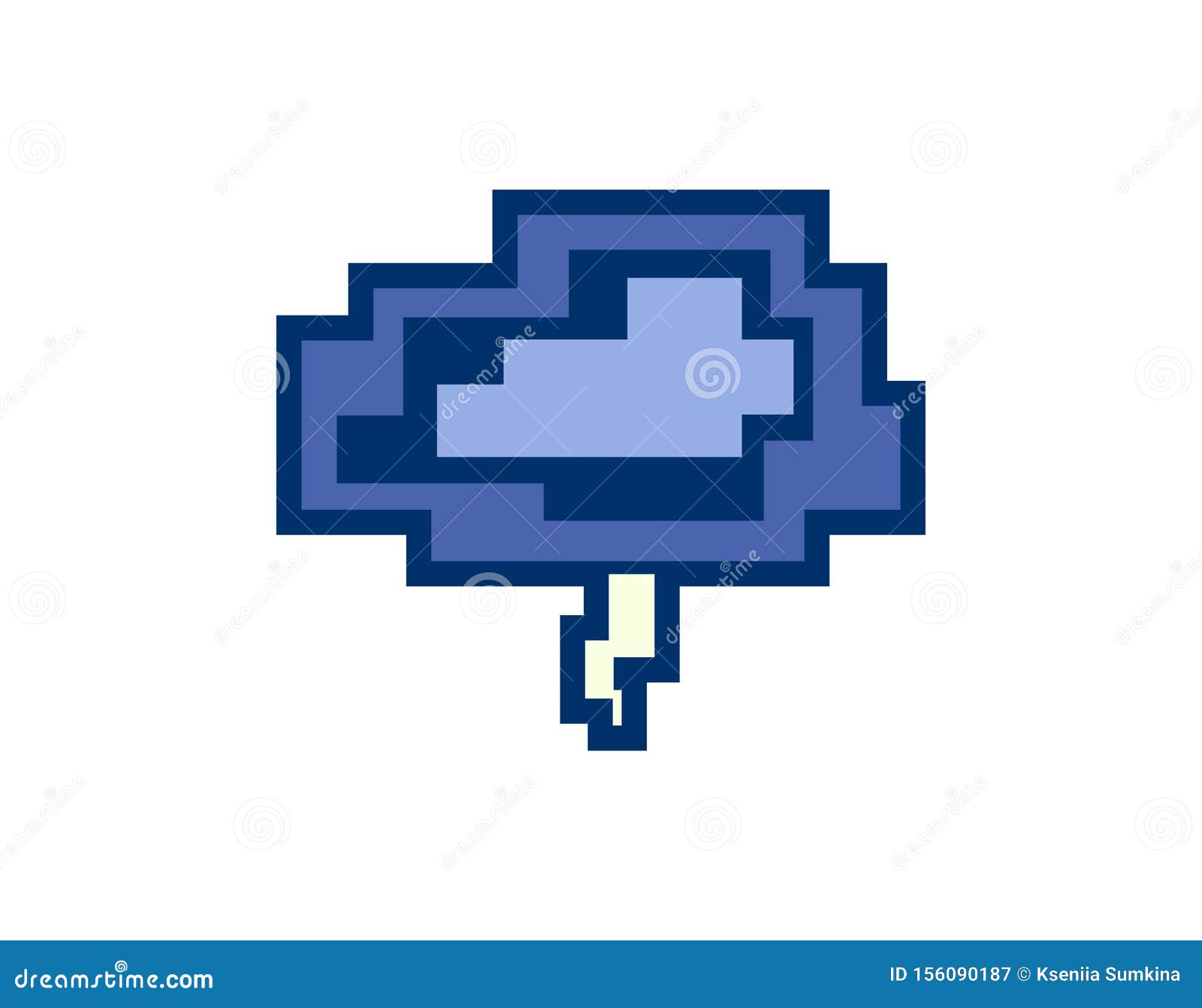 Vector Colorful Pixel Art Cloud with Thunderbolt Stock Illustration ...