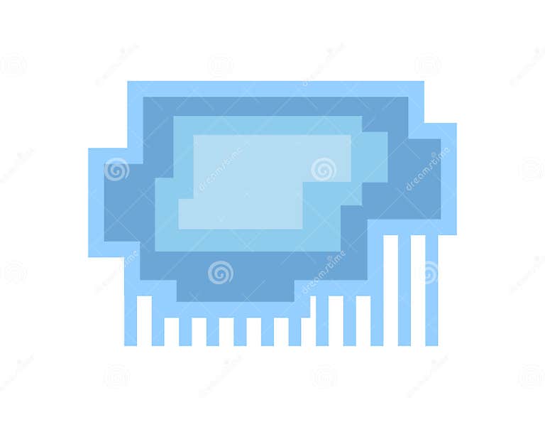 Vector Colorful Pixel Art Raining Cloud, Icon Stock Illustration ...