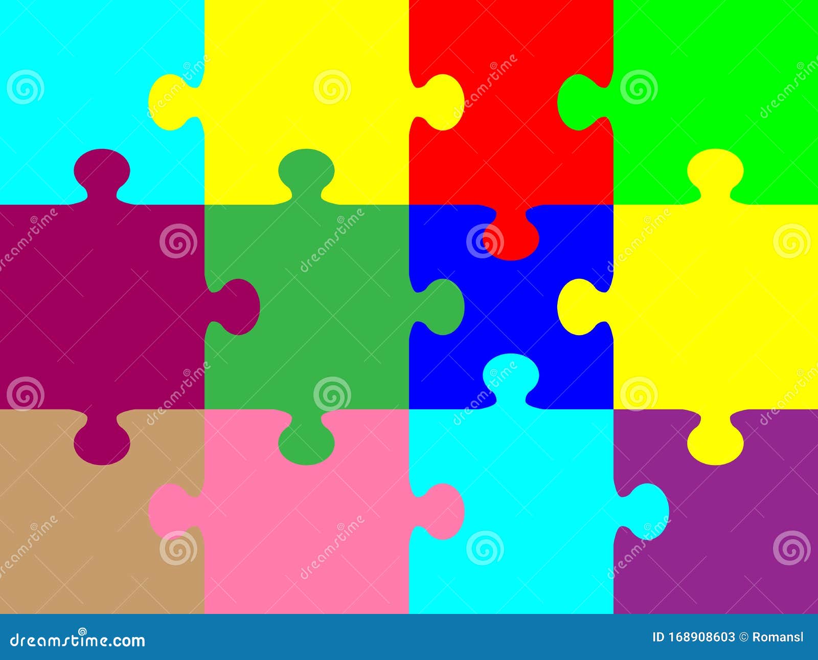 Vector Colorful Puzzle Lettering - Made from Puzzle Pieces. Many ...