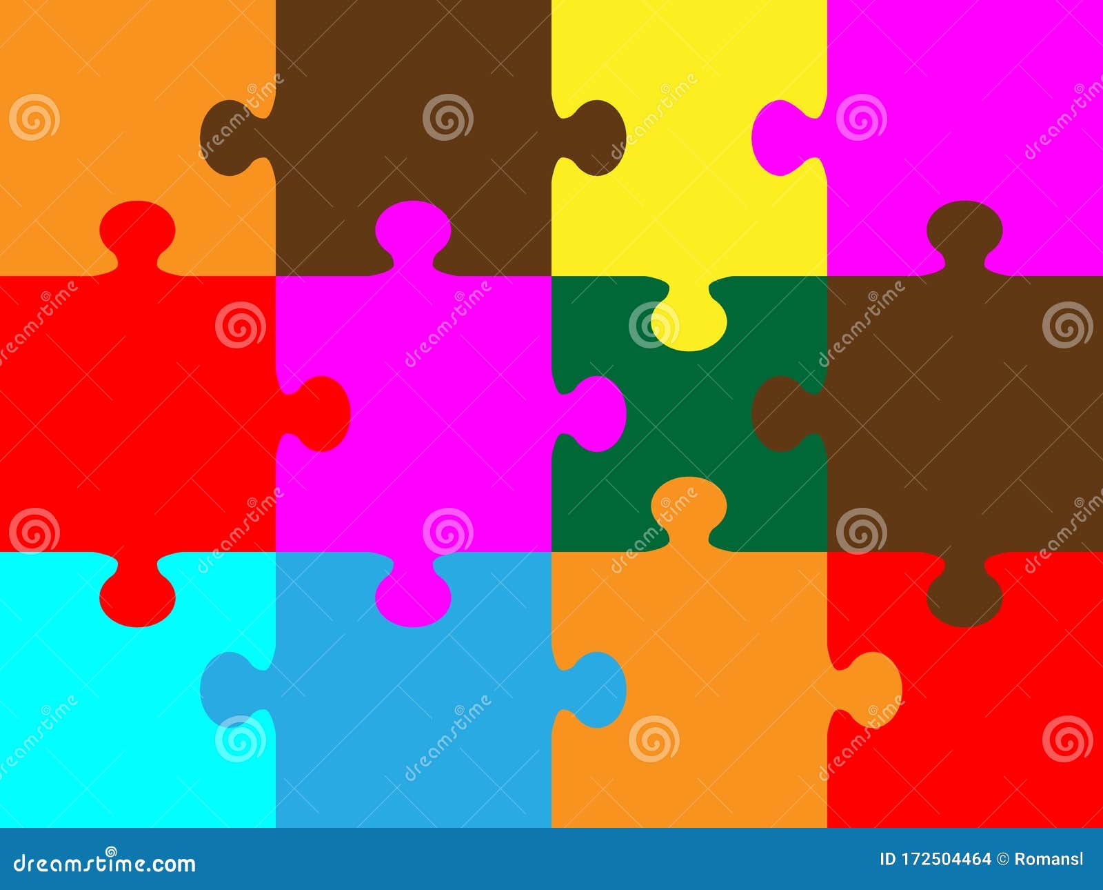 Vector Colorful Puzzle Lettering - Made from Puzzle Pieces. Many ...