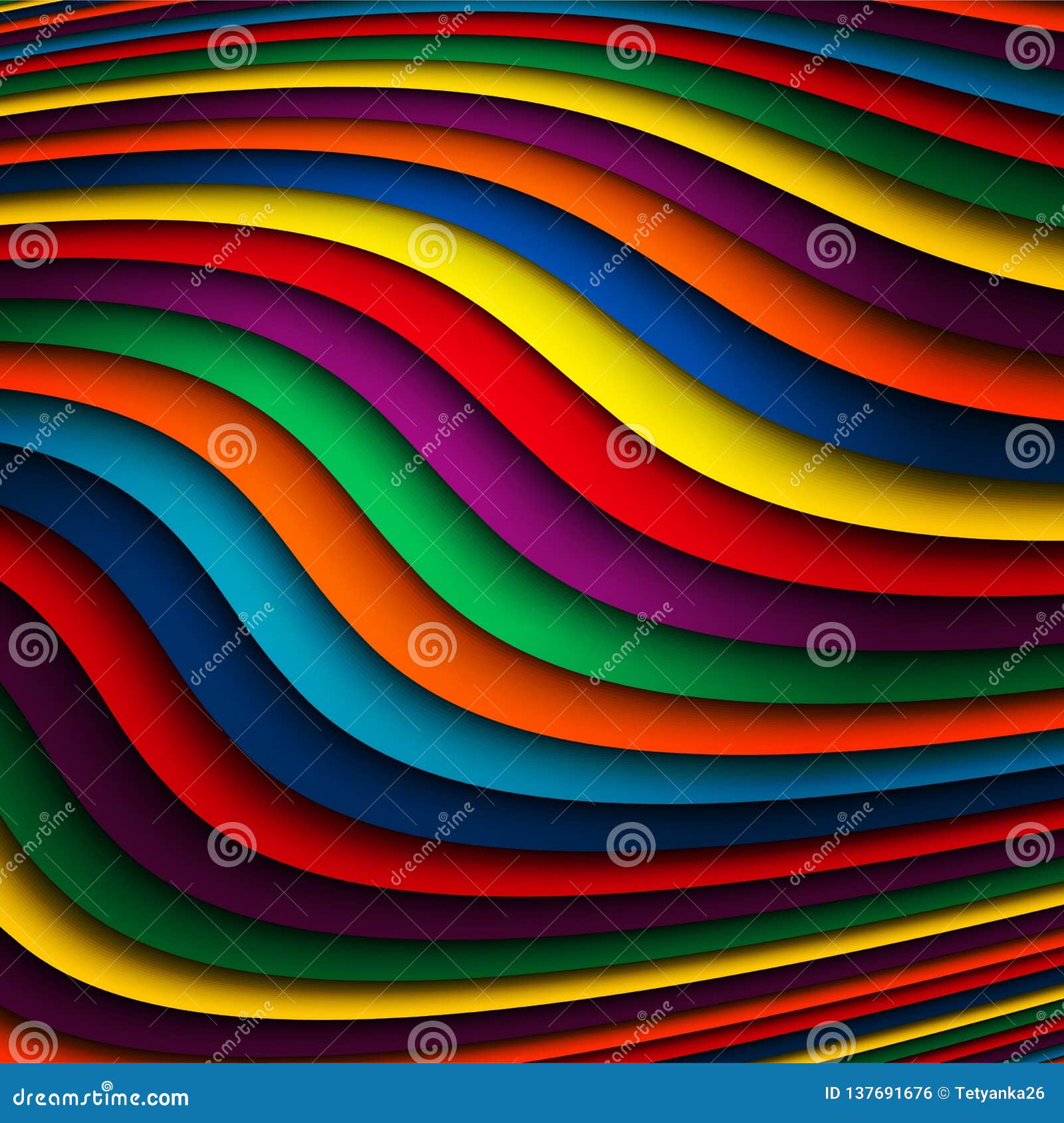 Vector Colorful Rainbow Wavy Background Stock Vector - Illustration of ...
