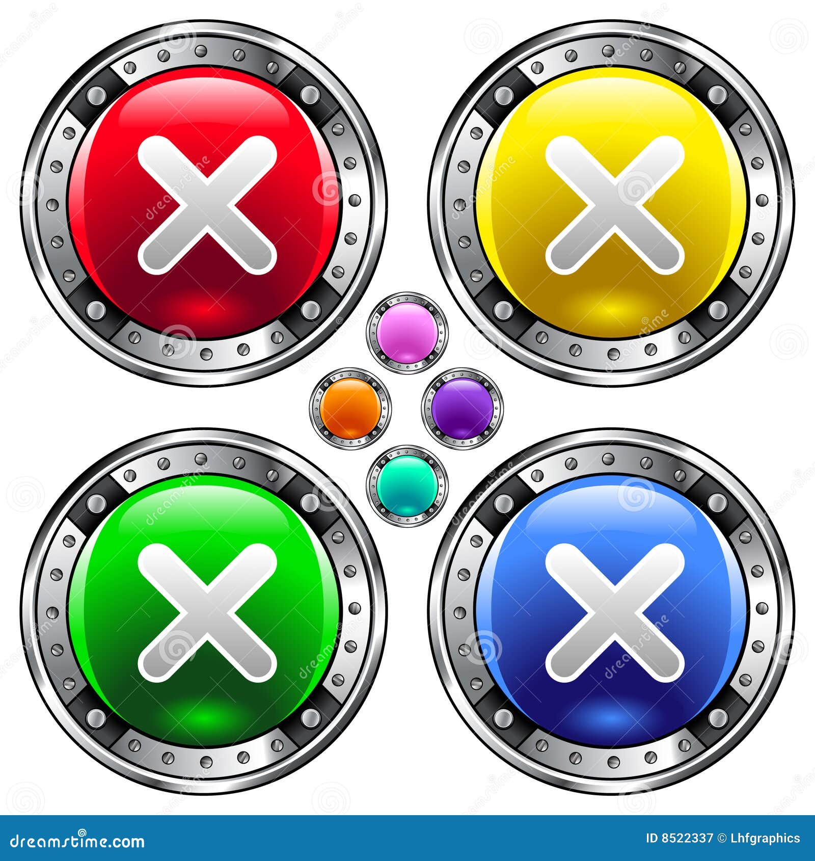 Vector of Colorful Round Close or X Button Stock Vector - Illustration ...