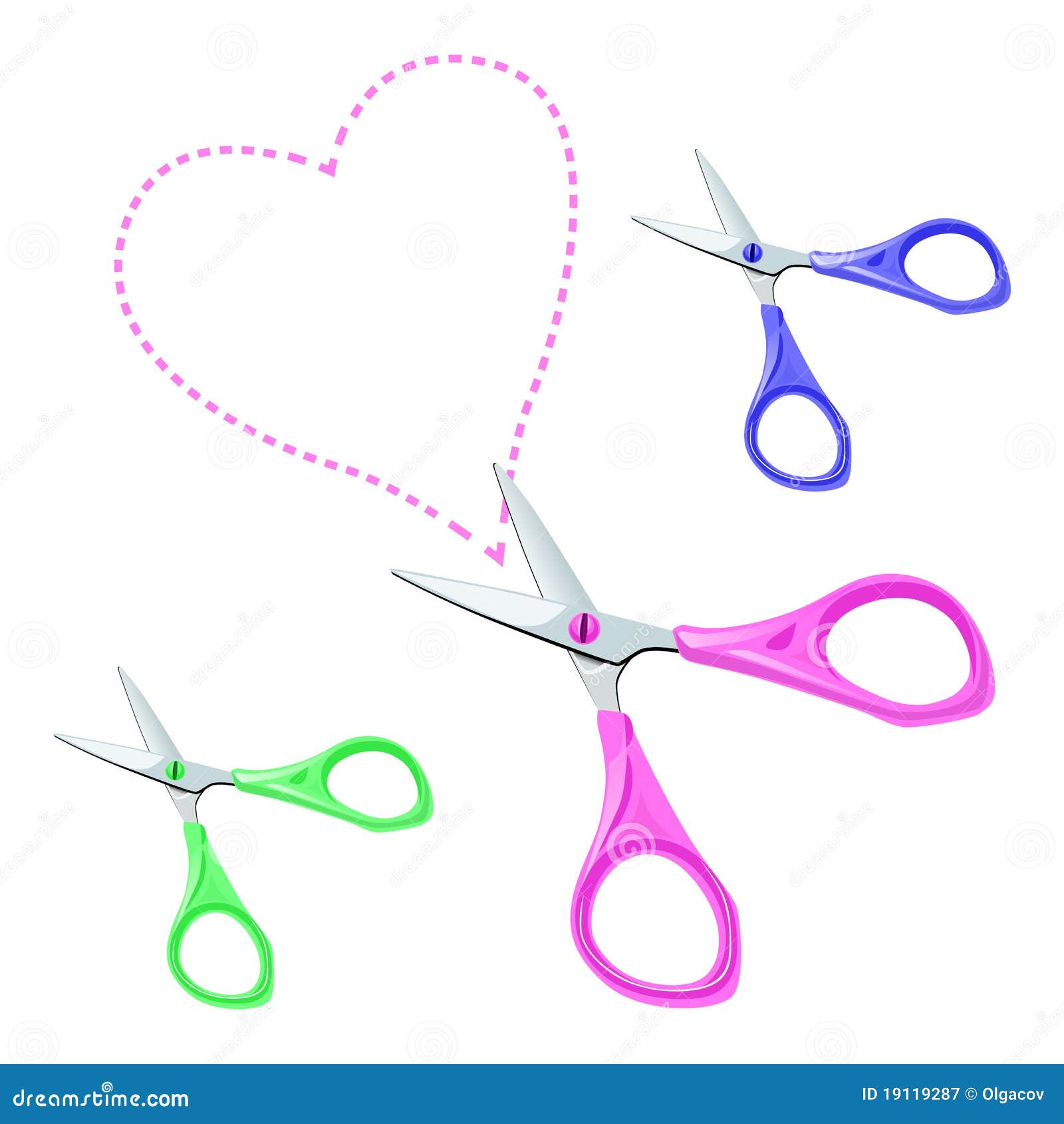 Vector Colorful Scissors on a White Background Stock Vector ...
