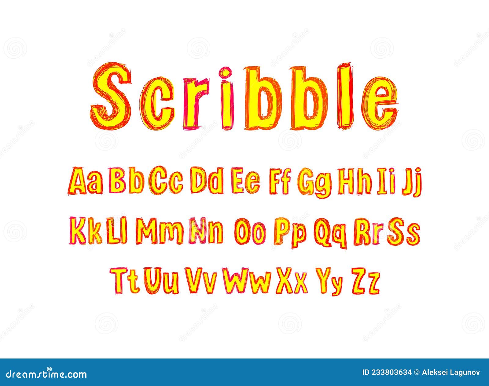 Scribble Font Cartoon Vector | CartoonDealer.com #186029575