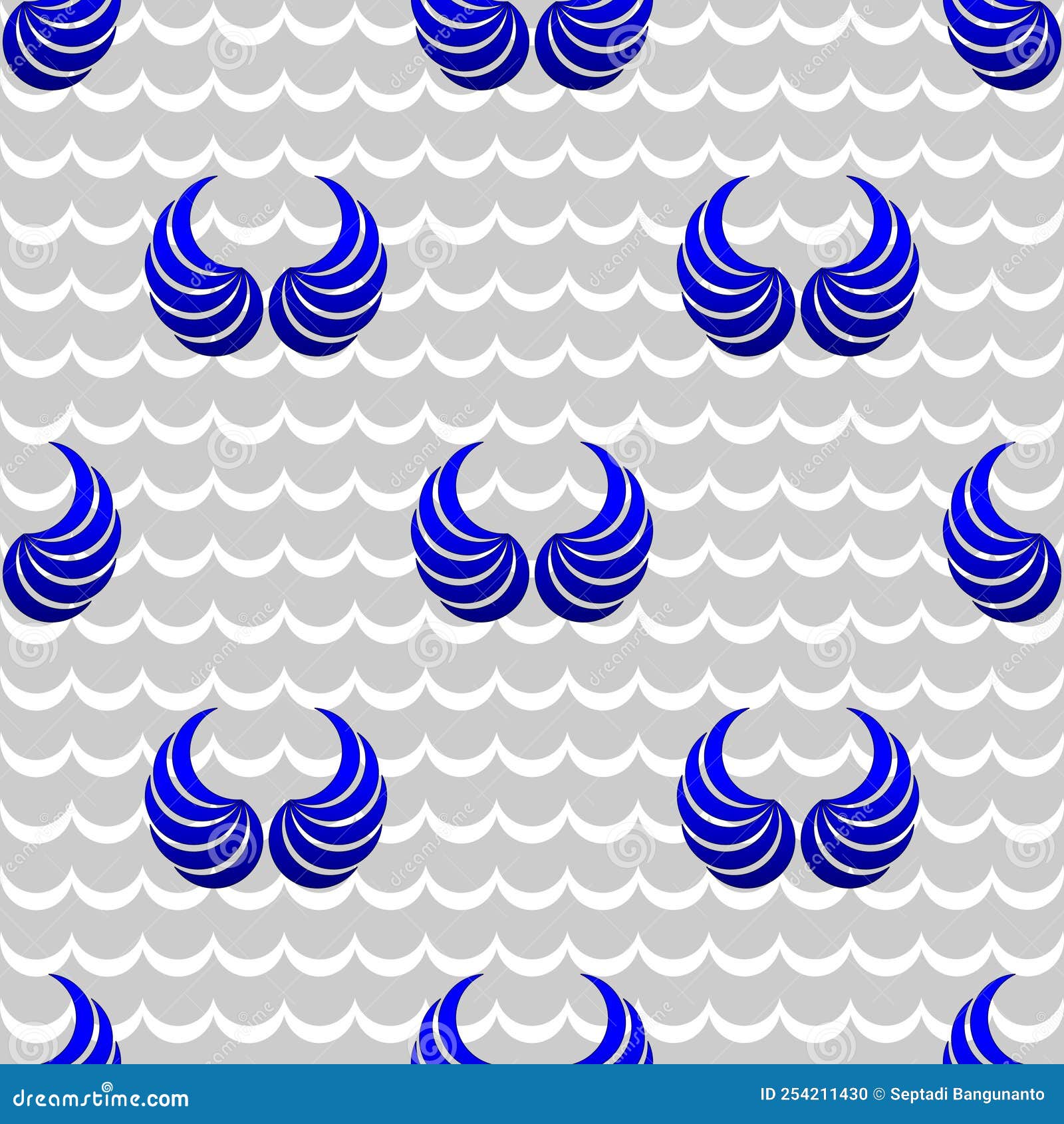 Vector Colorful Seamless Background and Wallpaper of Blue Wings Pattern ...