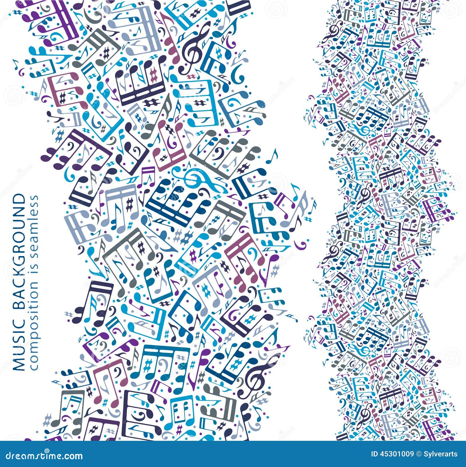 Vector Colorful Seamless Music Composition, Canvas Stock Vector ...