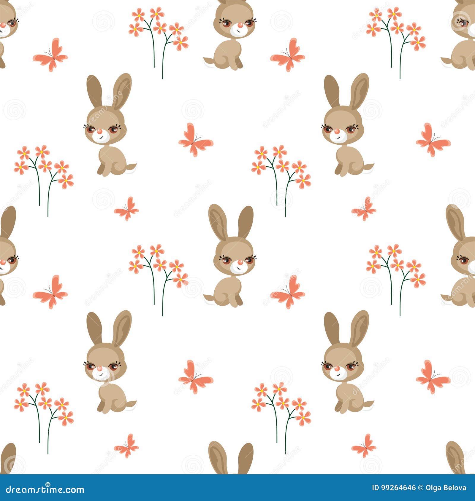 Cute rabbit pattern stock vector. Illustration of textile - 99264646