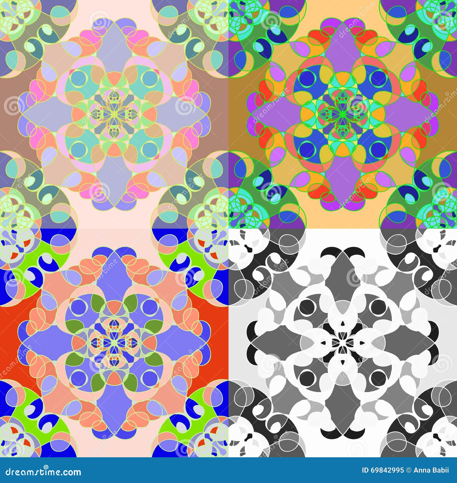 Vector Colorful Seamless Tile Pattern Stock Vector - Illustration of ...